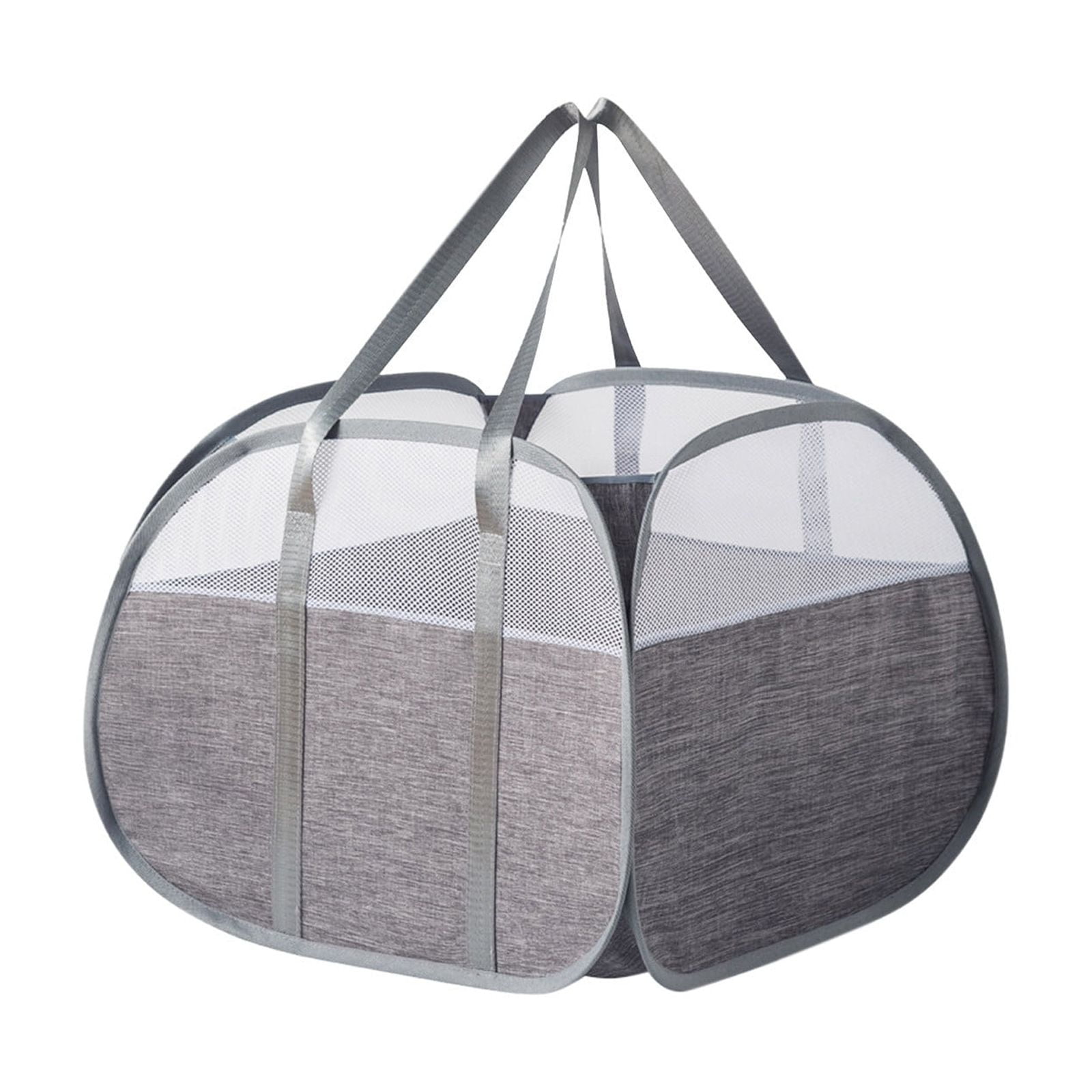 MERILER Mesh Laundry Hamper with Wide Opening, Side Pocket, and Space ...