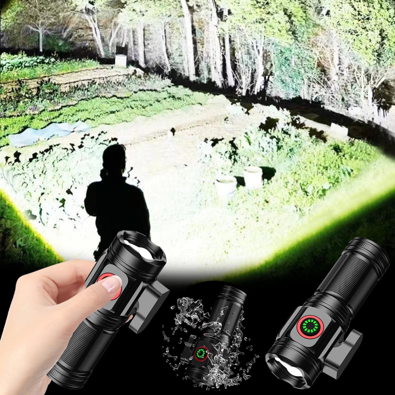 MERILER Mini LED Flashlight with Belt Cutter, TYPE-C Charging, USB ...