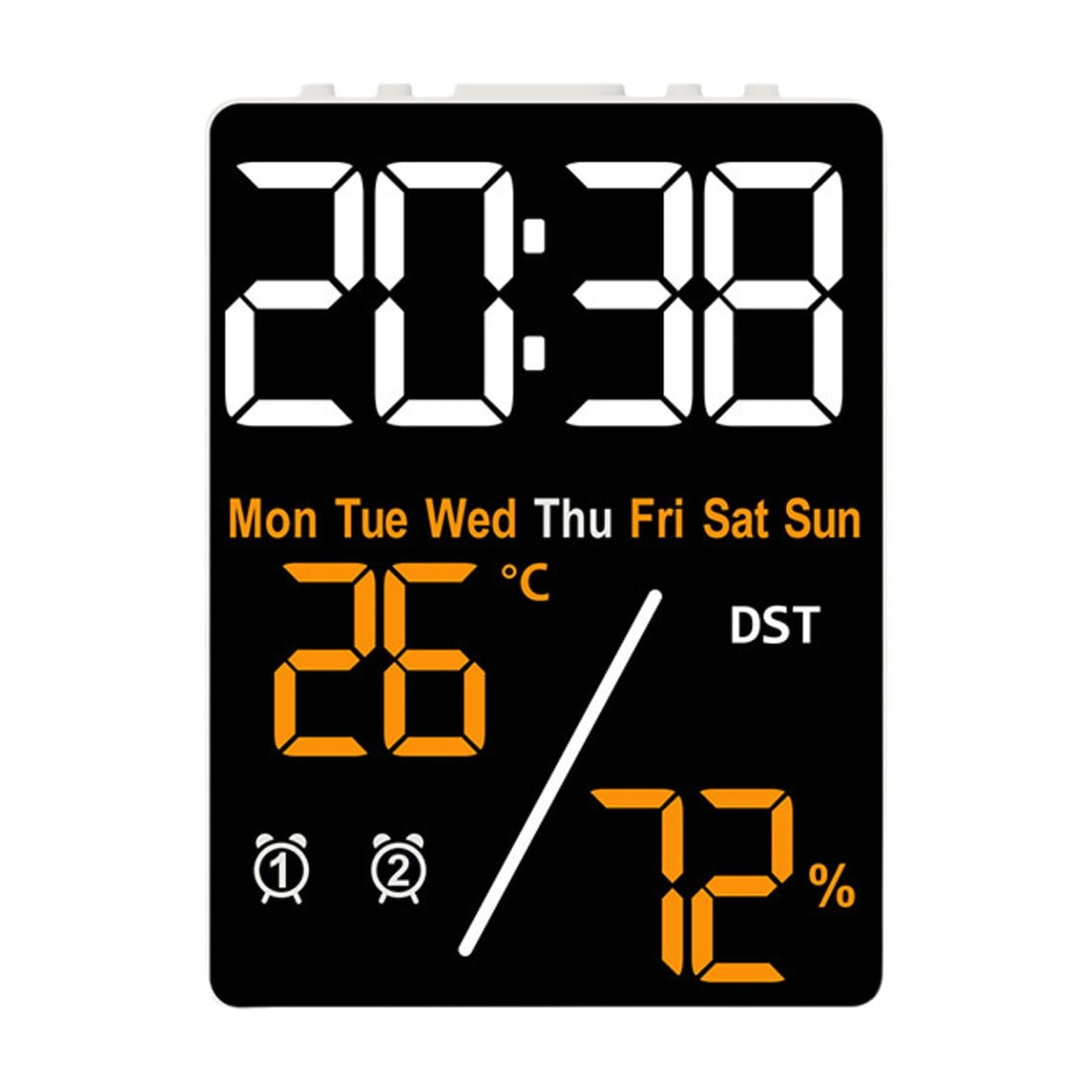 MERILER Multifunctional LED Digital Clock with Temperature and Humidity ...