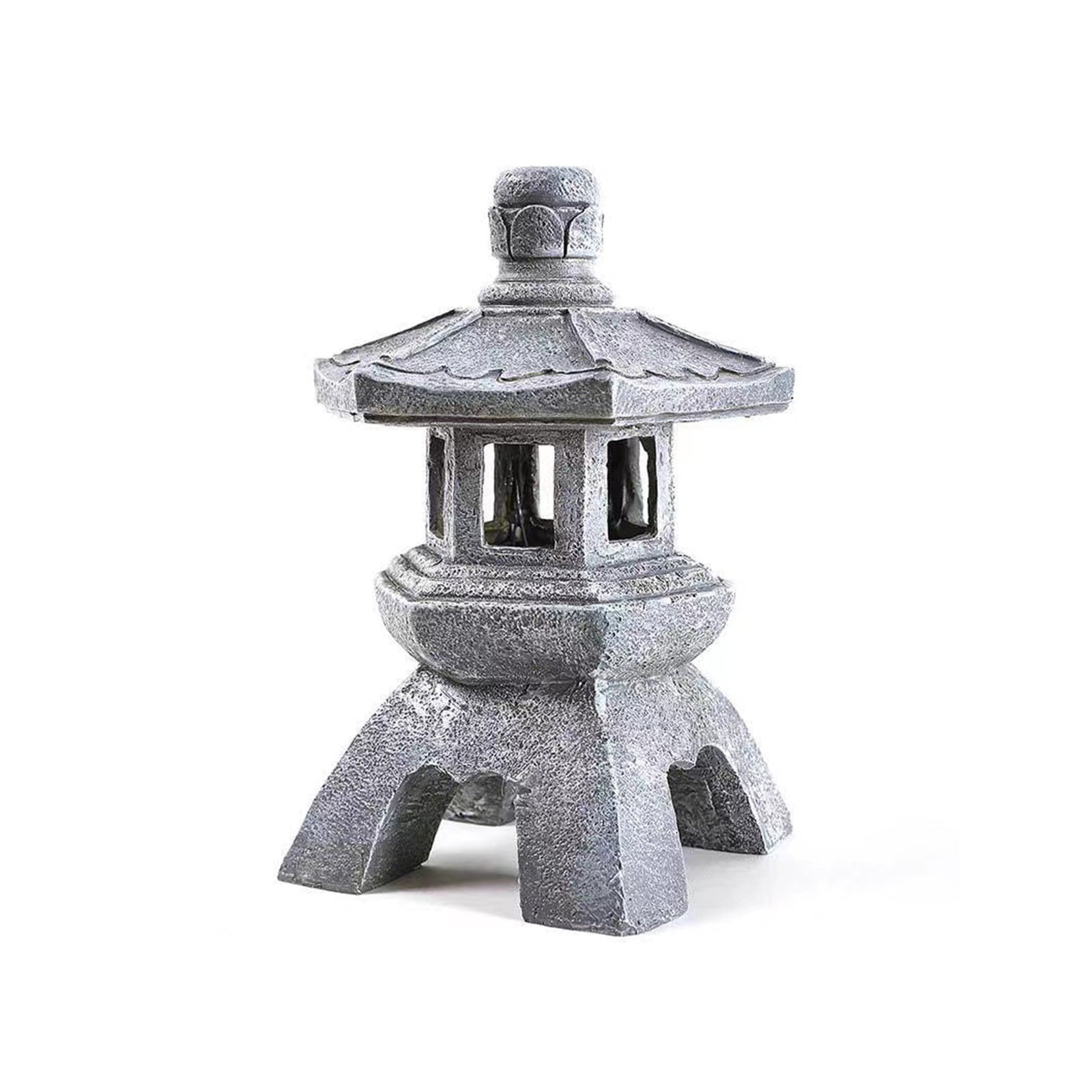 MERILER Outdoor Solar Pagoda Garden Statue with Warm LED Light, Water ...