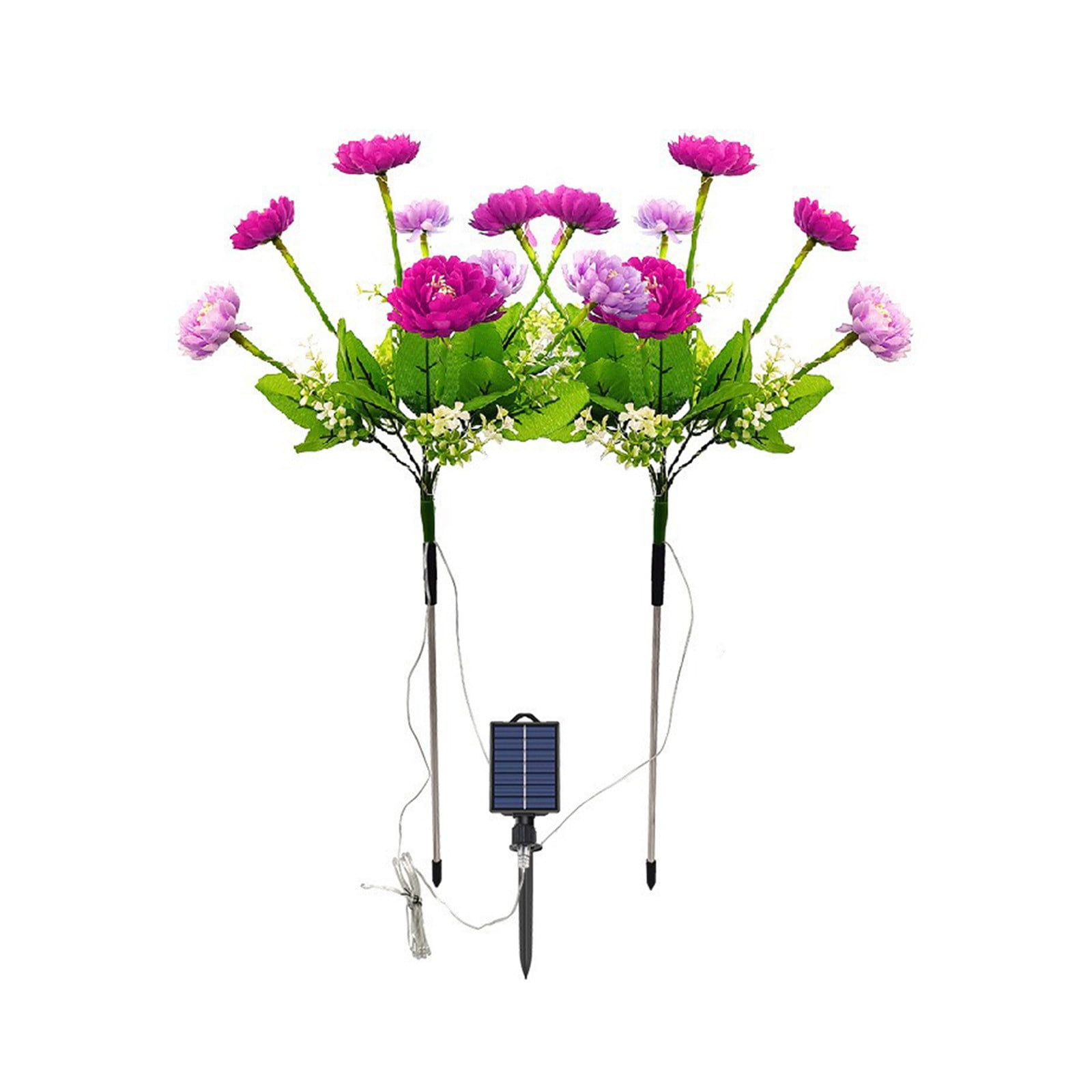 MERILER Solar Flower Lights Outdoor - Flexible LED Garden Stake Lights ...