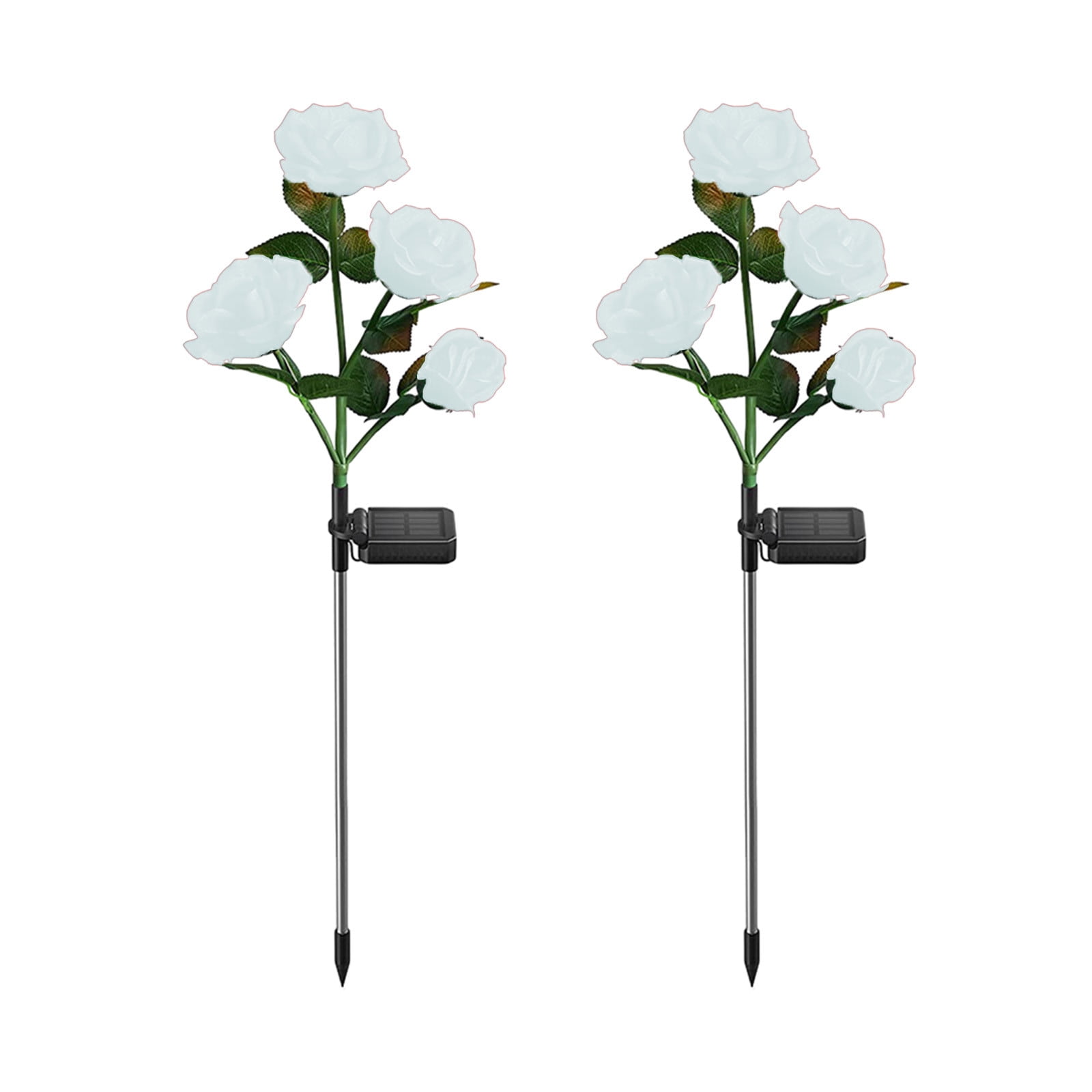 MERILER Unique 4-Head Floral Sway Solar Garden Lights - Wind-Activated ...