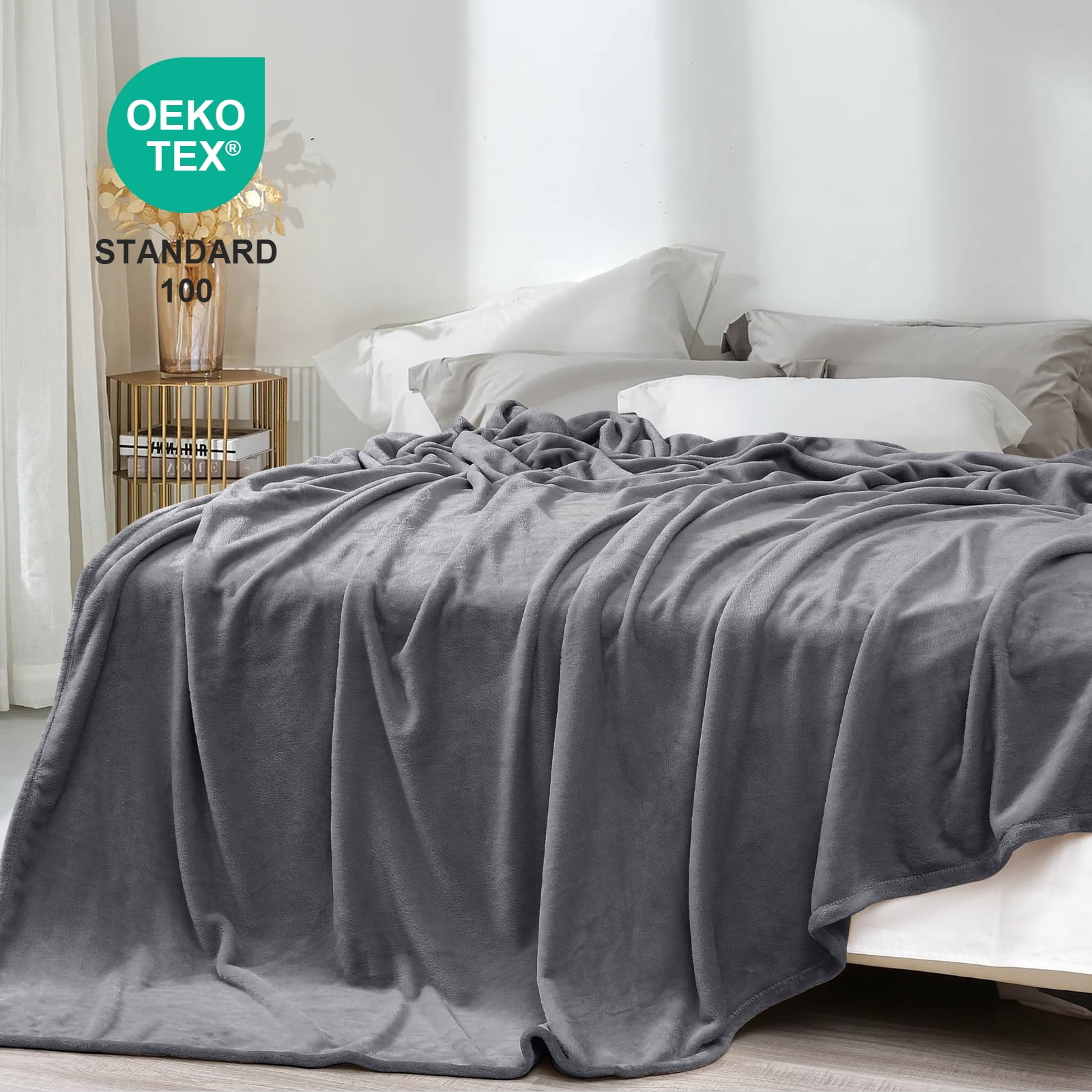 MERITLIFE Luxury Queen Flannel Fleece Microfiber Fuzzy Throw Blanket ...