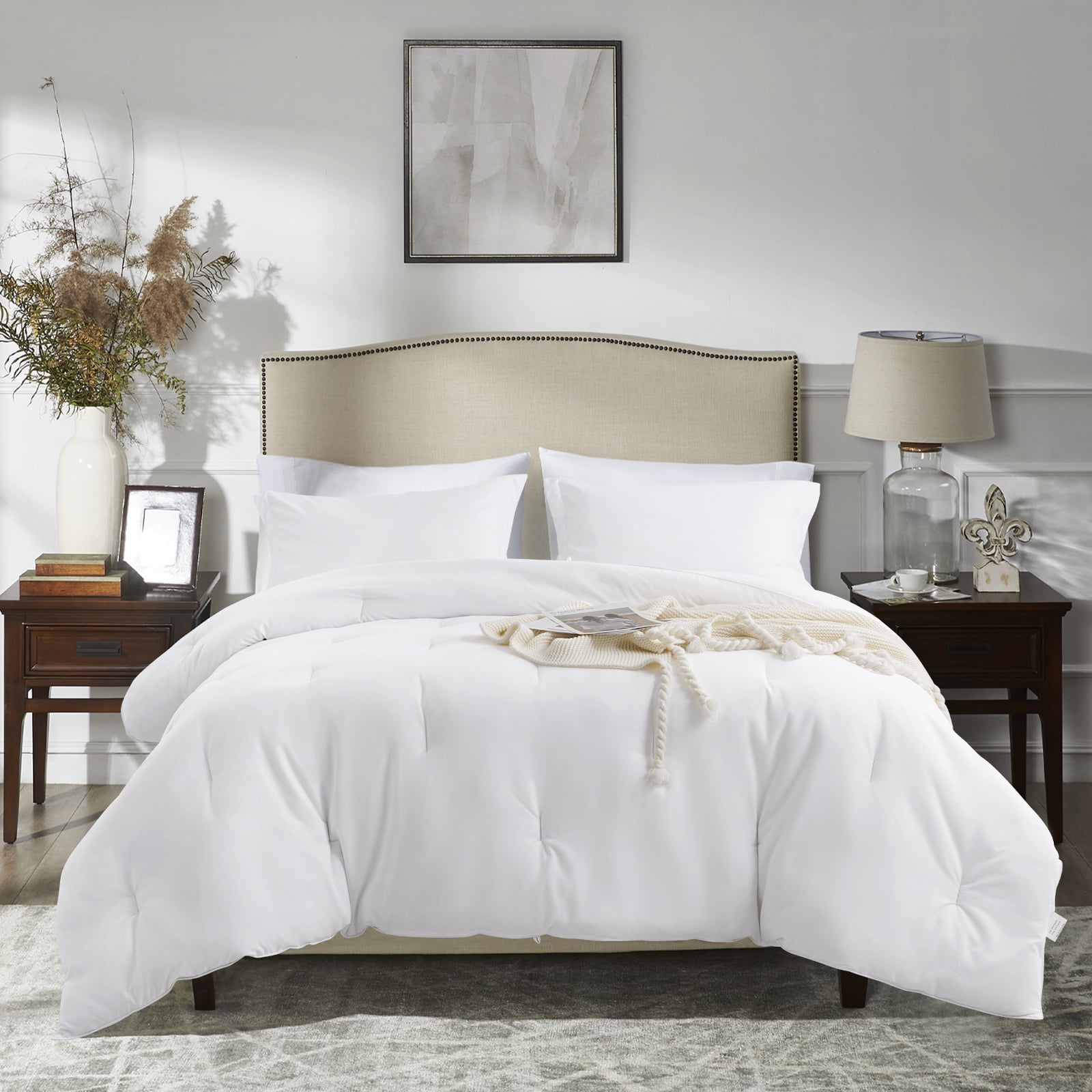 MERITLIFE White Comforter Full Set, Lightweight Plain Bedding ...