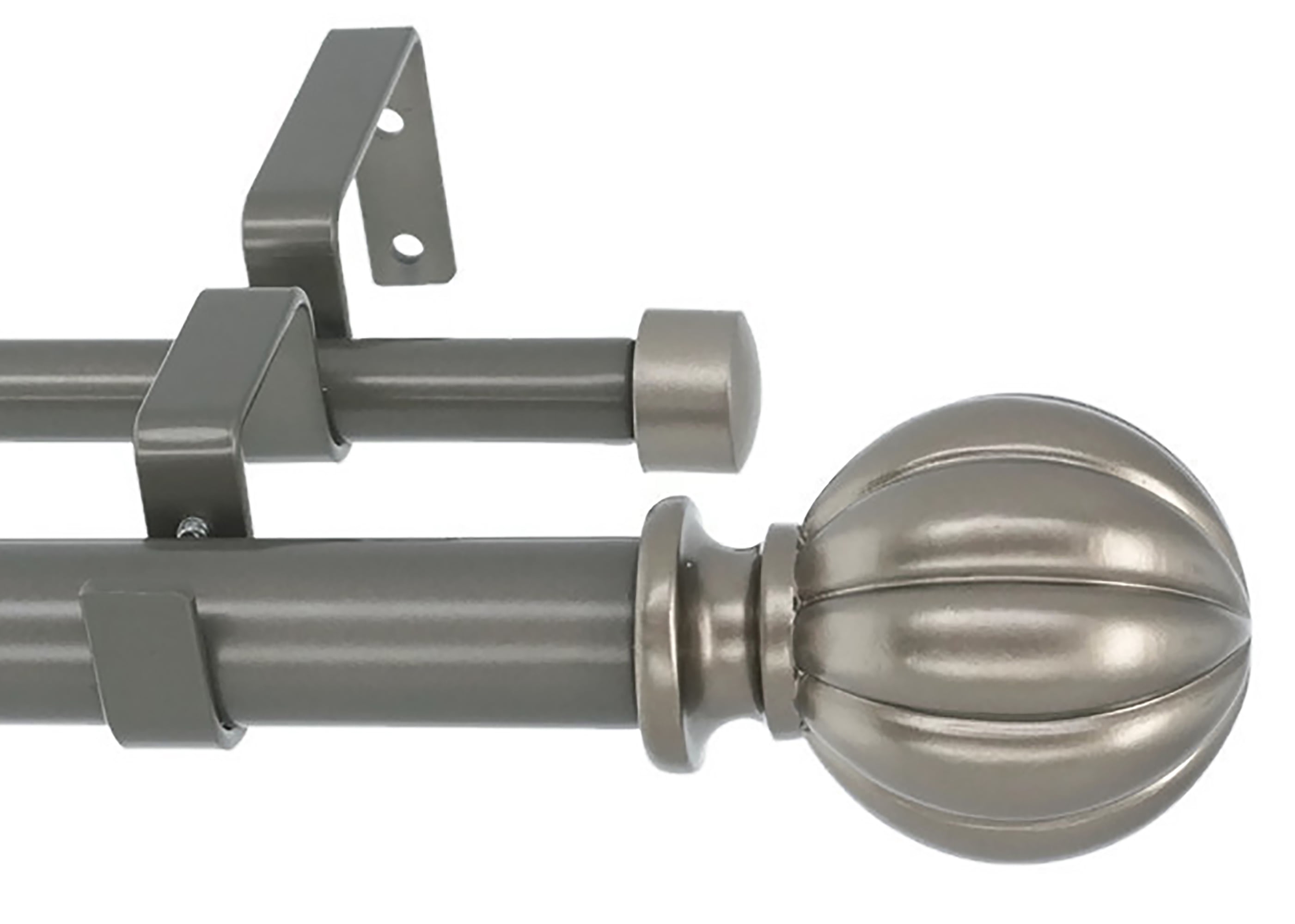 MERIVILLE 1-Inch Diameter Double Window Treatment Curtain Rod, Fluted ...