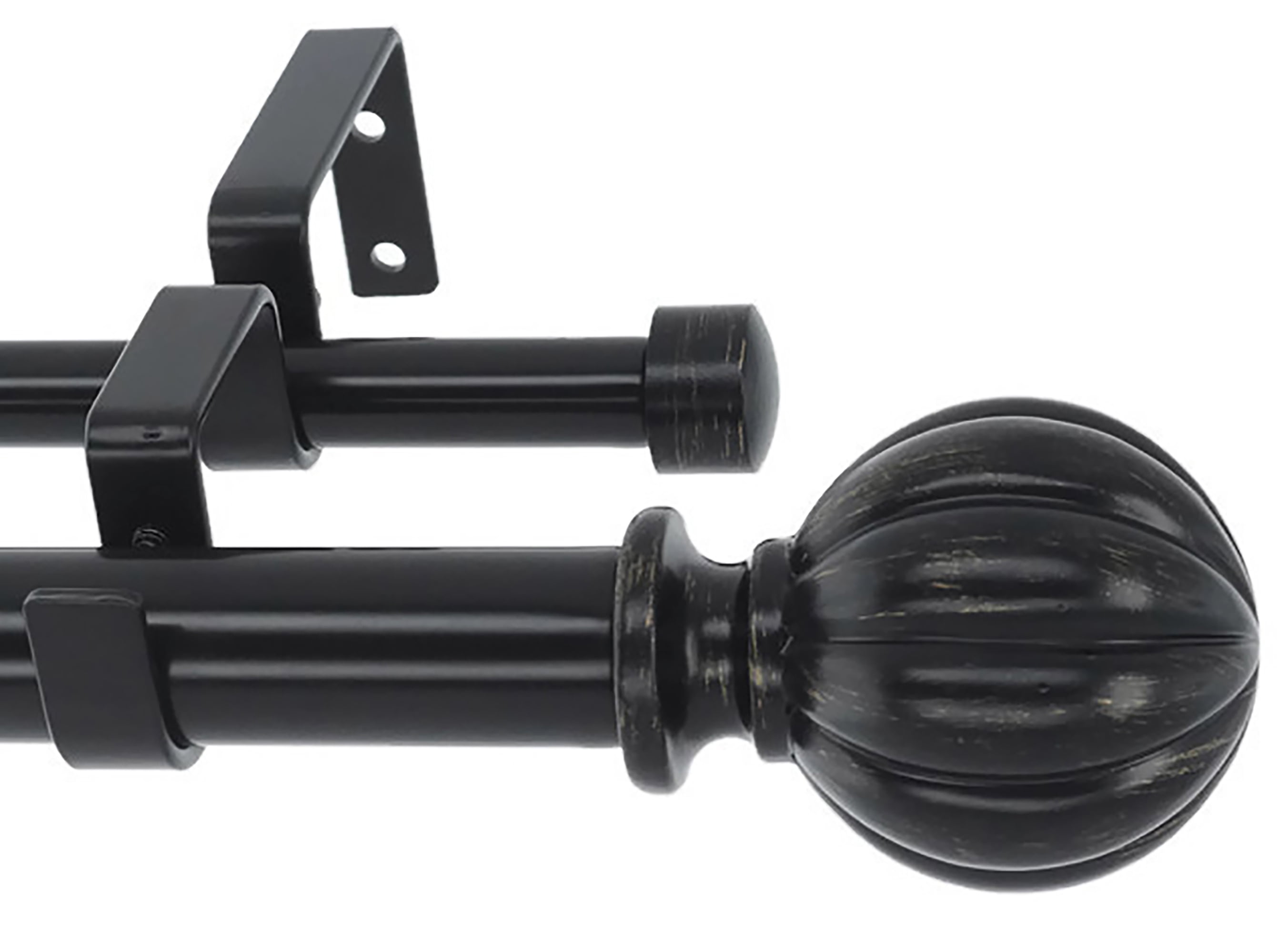 MERIVILLE 1-Inch Diameter Double Window Treatment Curtain Rod, Fluted ...