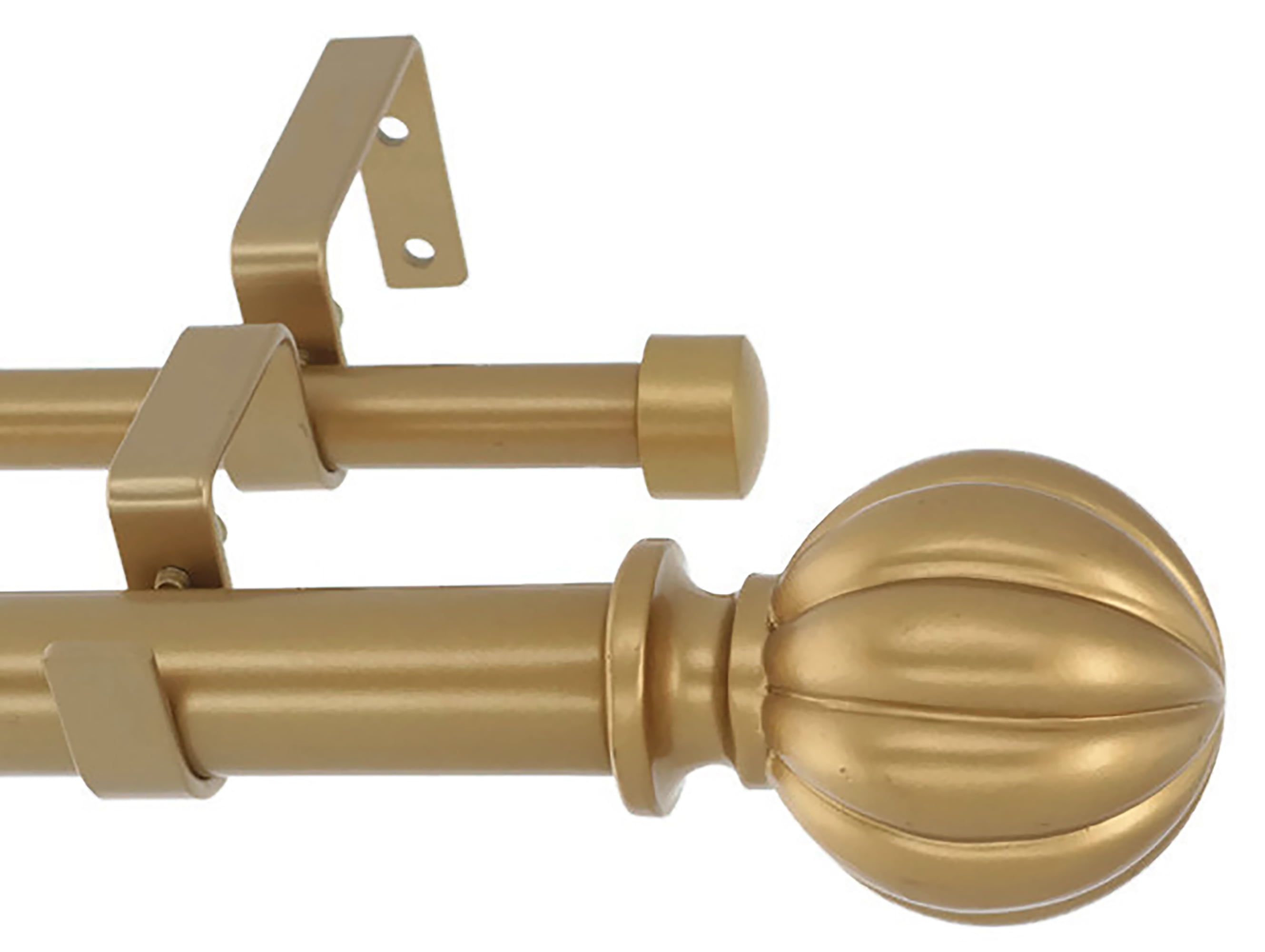 MERIVILLE 1-Inch Diameter Double Window Treatment Curtain Rod, Fluted ...