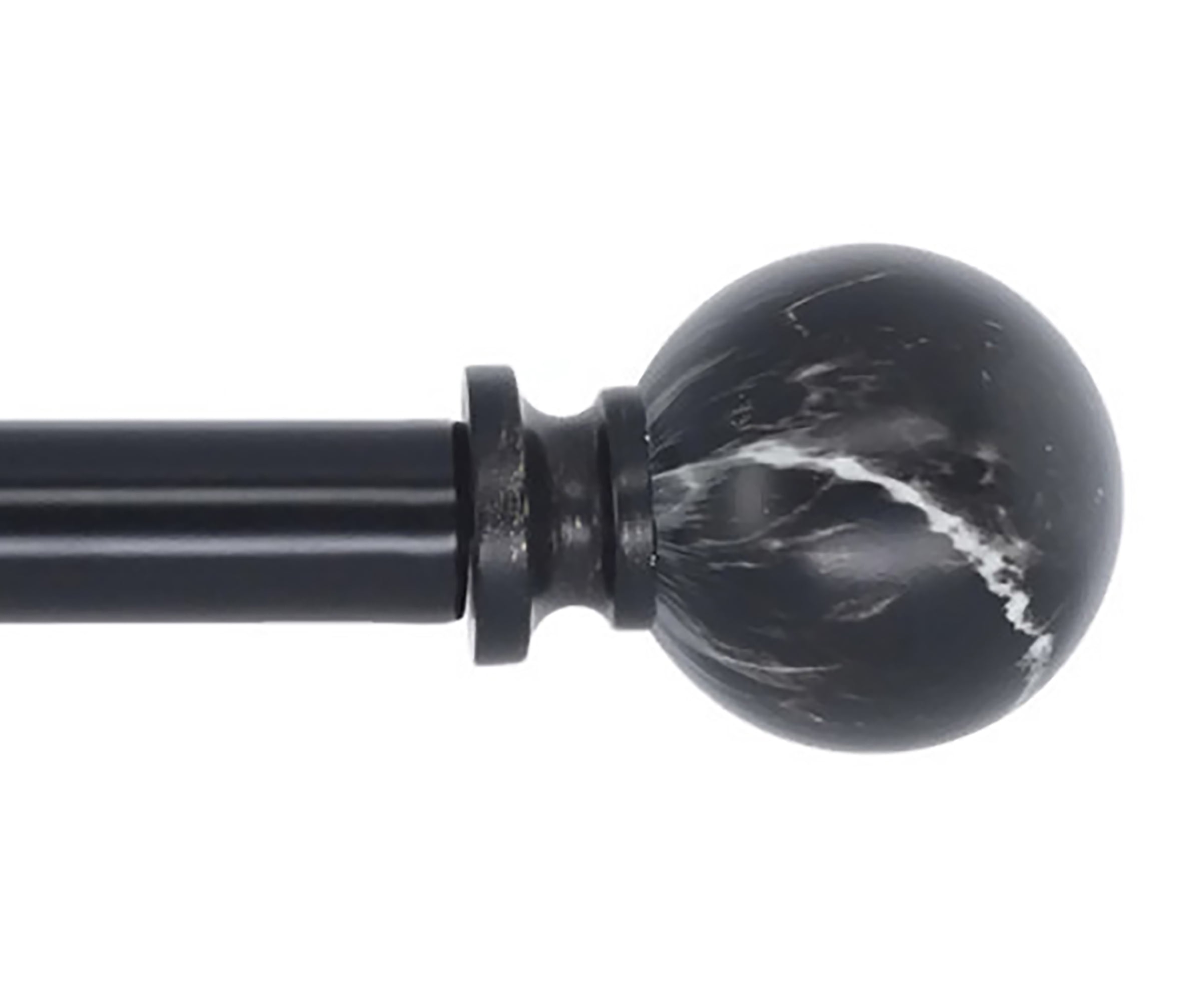 MERIVILLE 1-Inch Diameter Single Window Treatment Curtain Rod, Black ...
