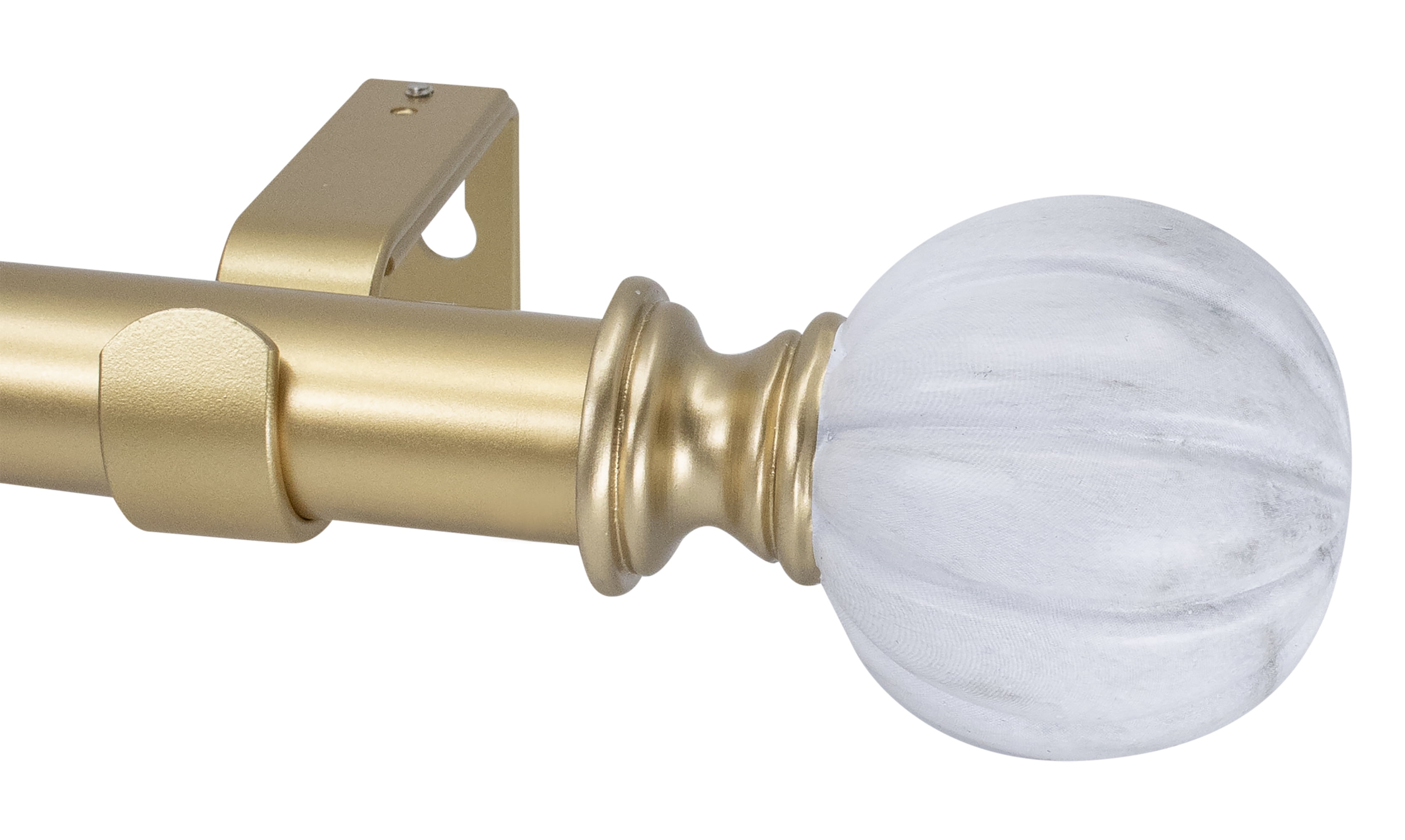 MERIVILLE 1-Inch Diameter Single Window Treatment Curtain Rod, Fluted ...