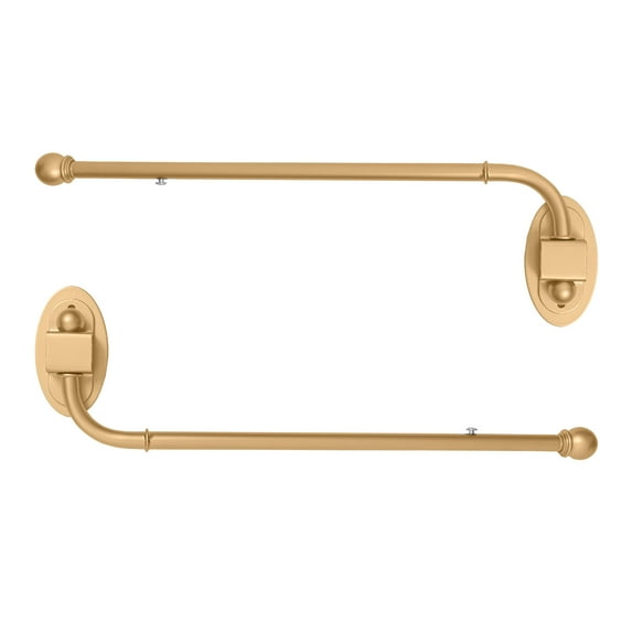 MERIVILLE 14"-24" Swing Arm Curtain Rod, 1/2" Diameter, Gold, 2 Pieces ...