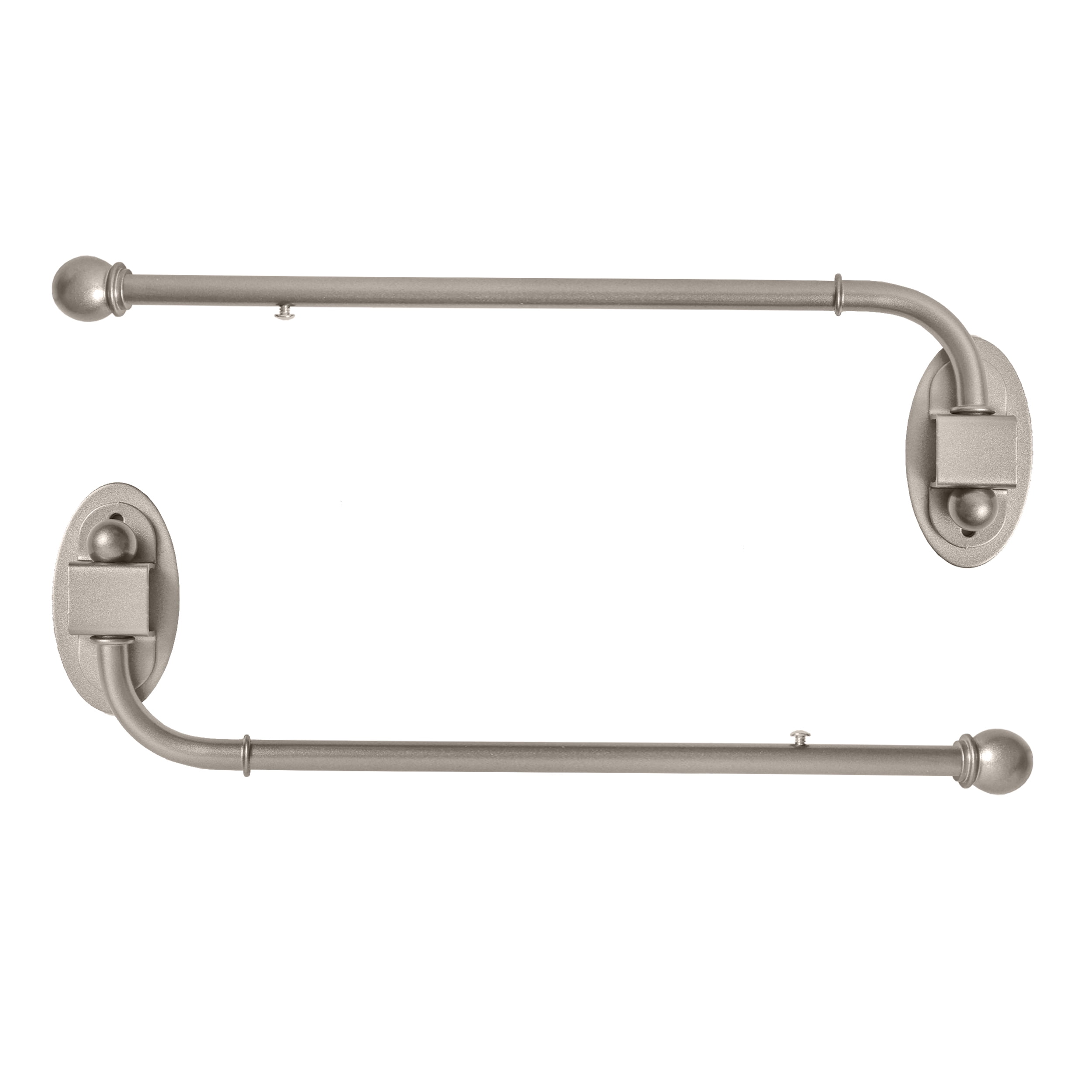 MERIVILLE 14"-24" Swing Arm Curtain Rod, 1/2" Diameter, Pewter, 2 ...
