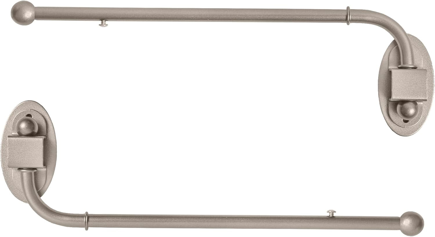 MERIVILLE 24"-38" Swing Arm Curtain Rod, 3/4" Diameter, Pewter, 2 ...