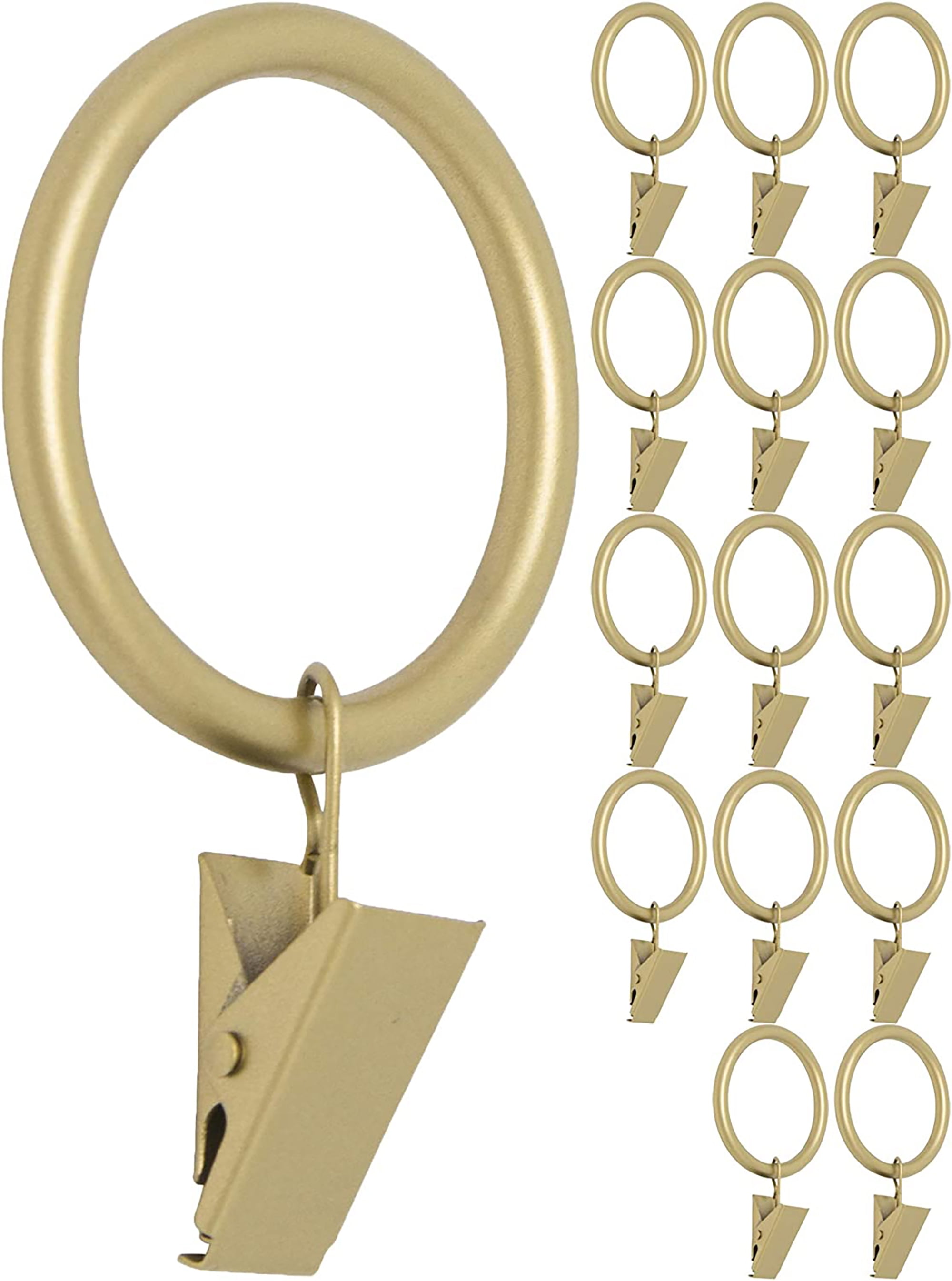 MERIVILLE Drapery Curtain Rings with Clip - 1.5-Inch Inner Diameter ...