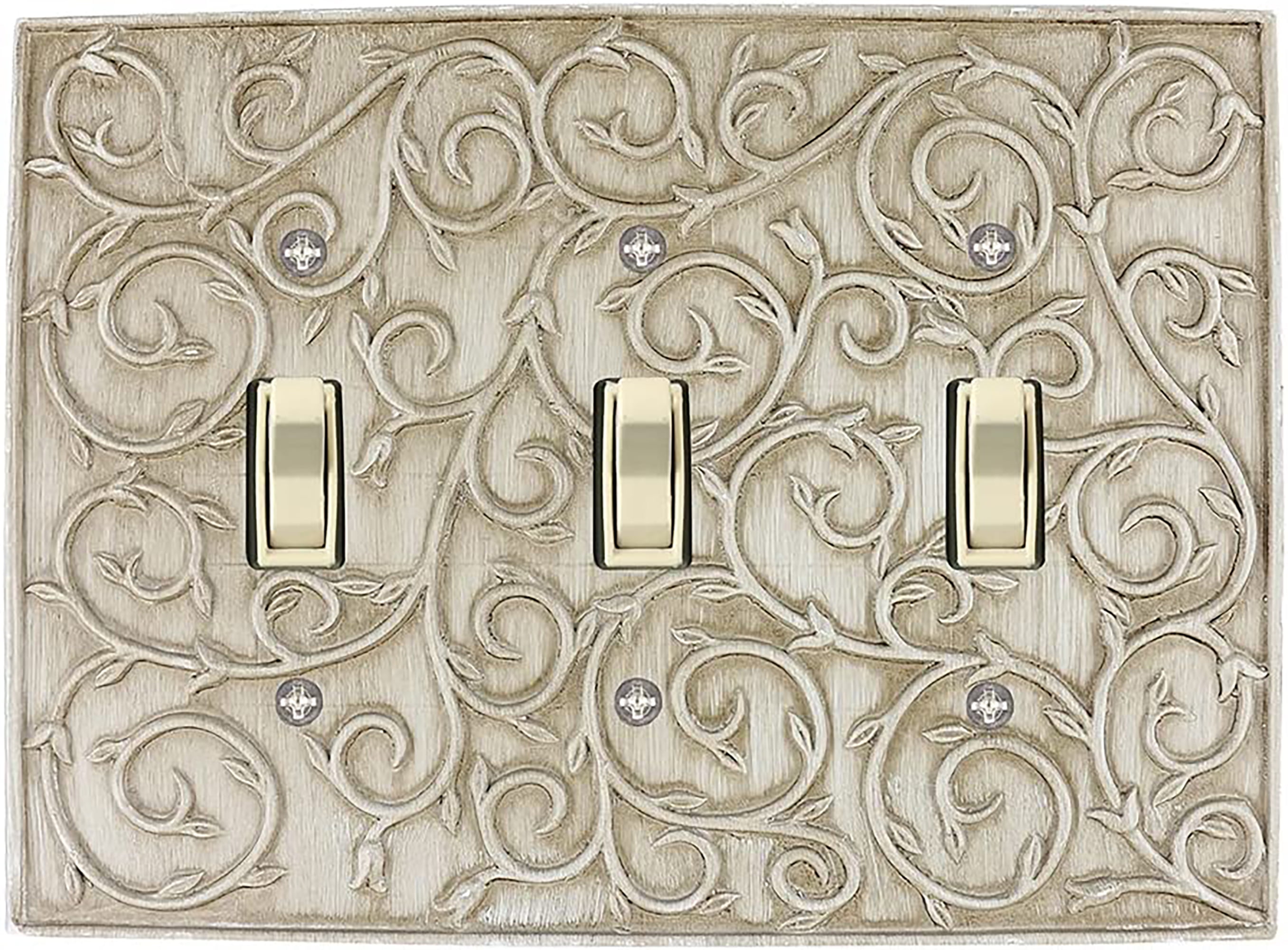 Meriville French Scroll 3 Toggle Wallplate, Triple Switch Wall Electric ...