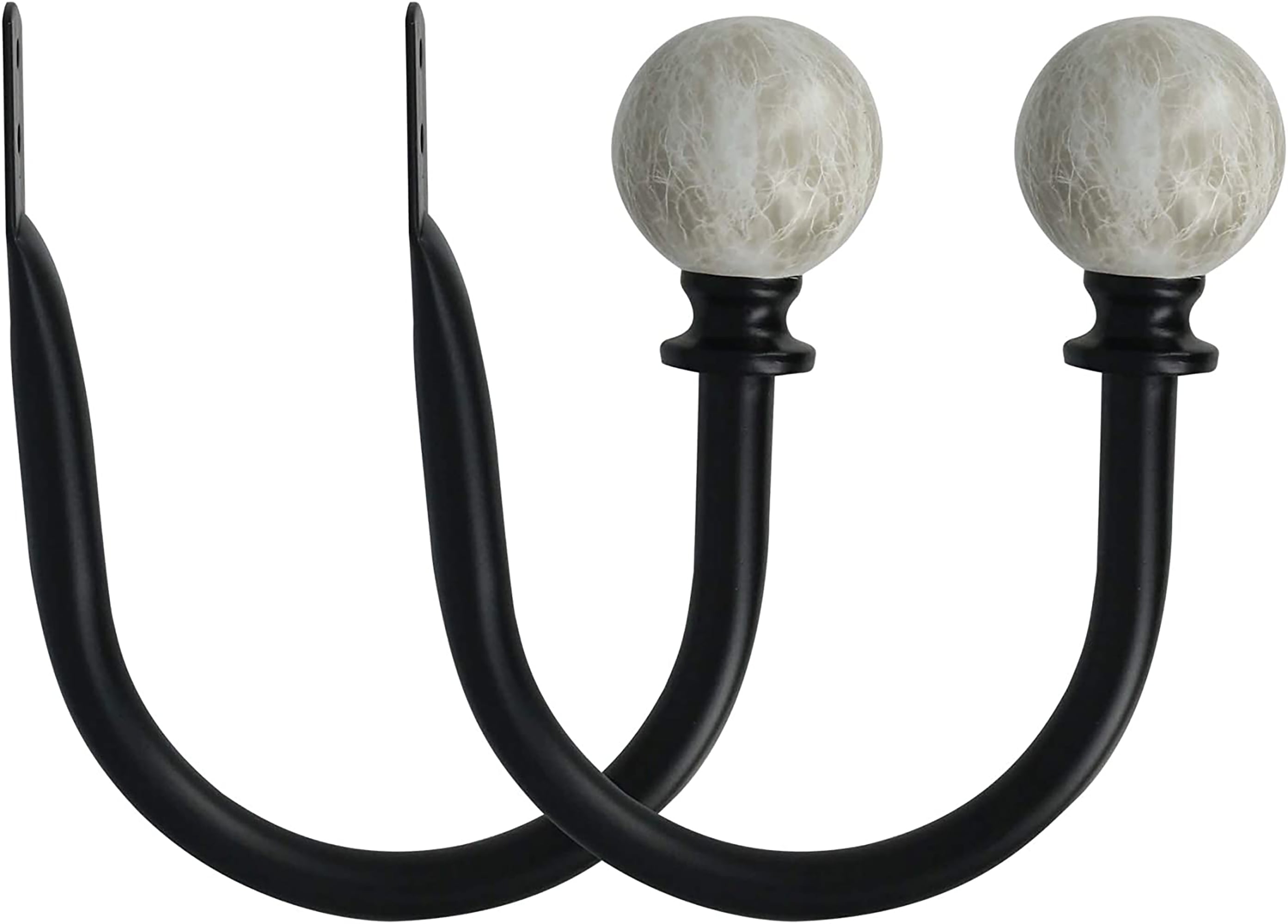 MERIVILLE Set of 2 Decorative Spanish White Marble Ball End Window ...