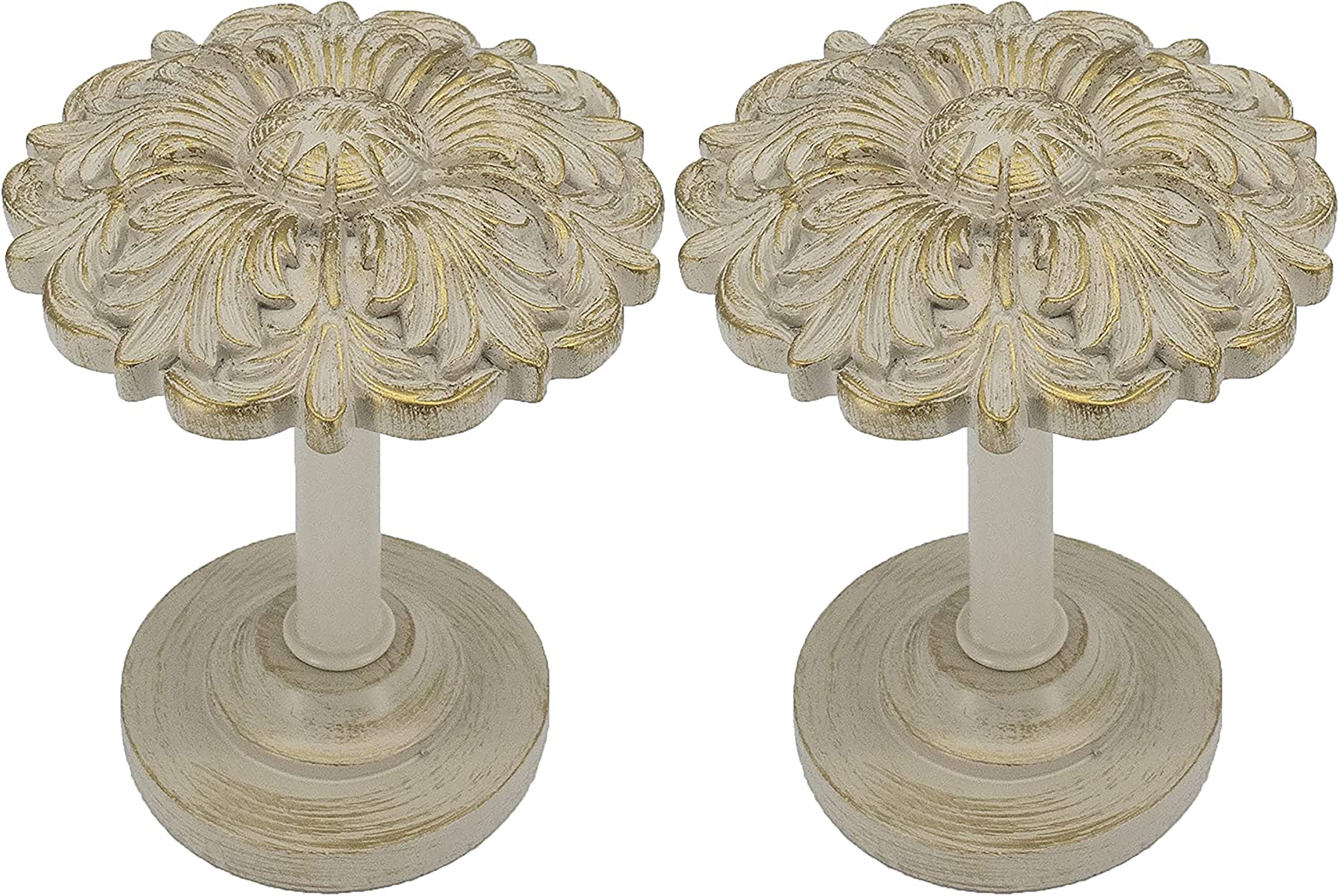 MERIVILLE Set of 2 Fleur Window Drapery Medallion Holdbacks, Curtain ...