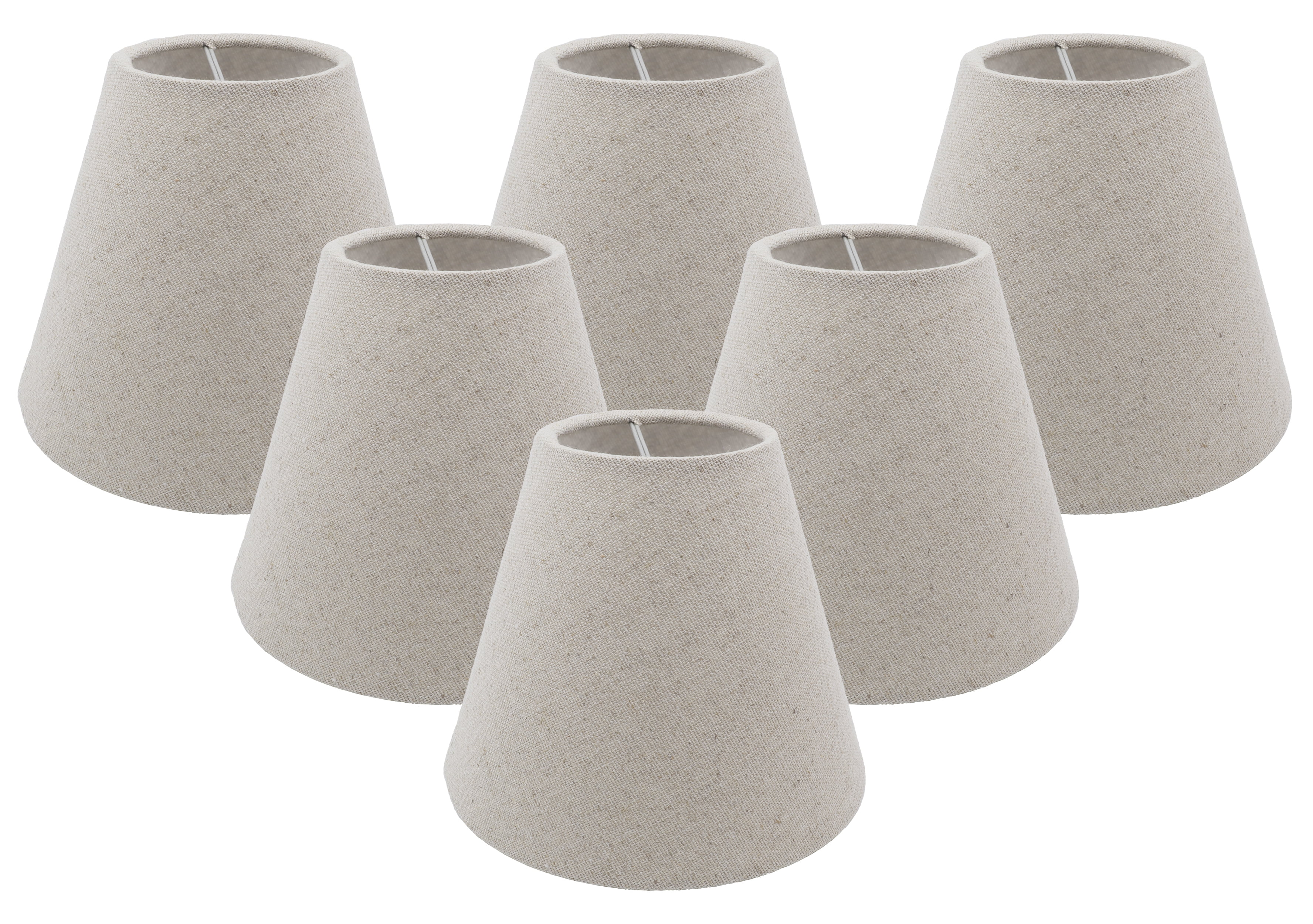 MERIVILLE Set of 6 Natural Linen Chandelier Lamp Shades, Designed for ...