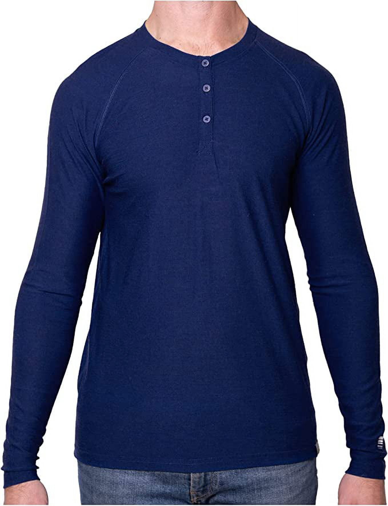 MERIWOOL Men's Base Layer Long Sleeve Henley - Lightweight Merino Wool ...