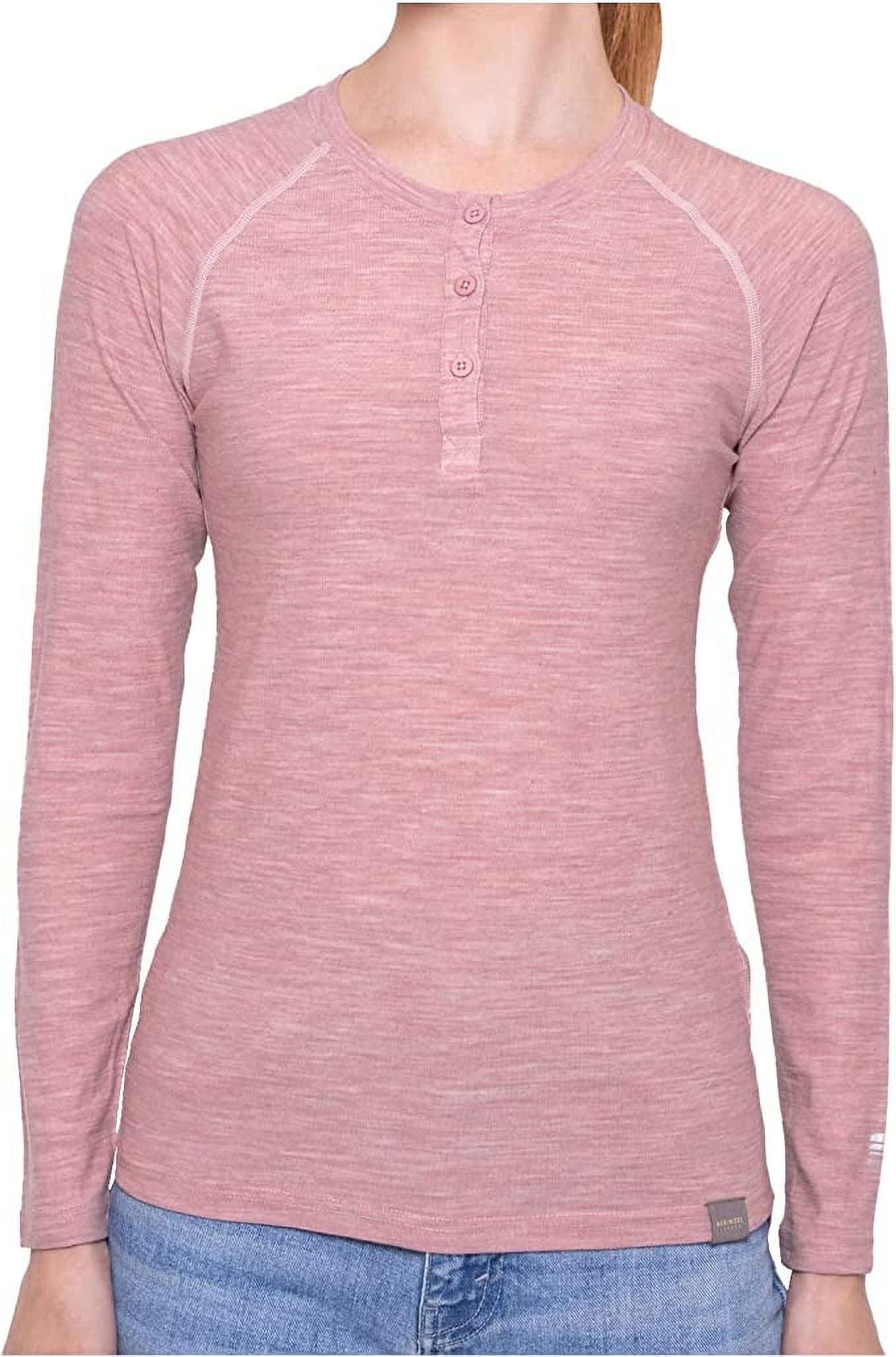 MERIWOOL Women's Base Layer Long Sleeve Henley - Lightweight Merino ...