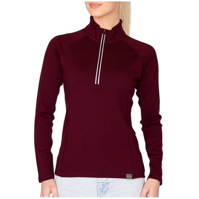 MERIWOOL Women's Half Zip Base Layer 400g Heavyweight Merino Wool ...