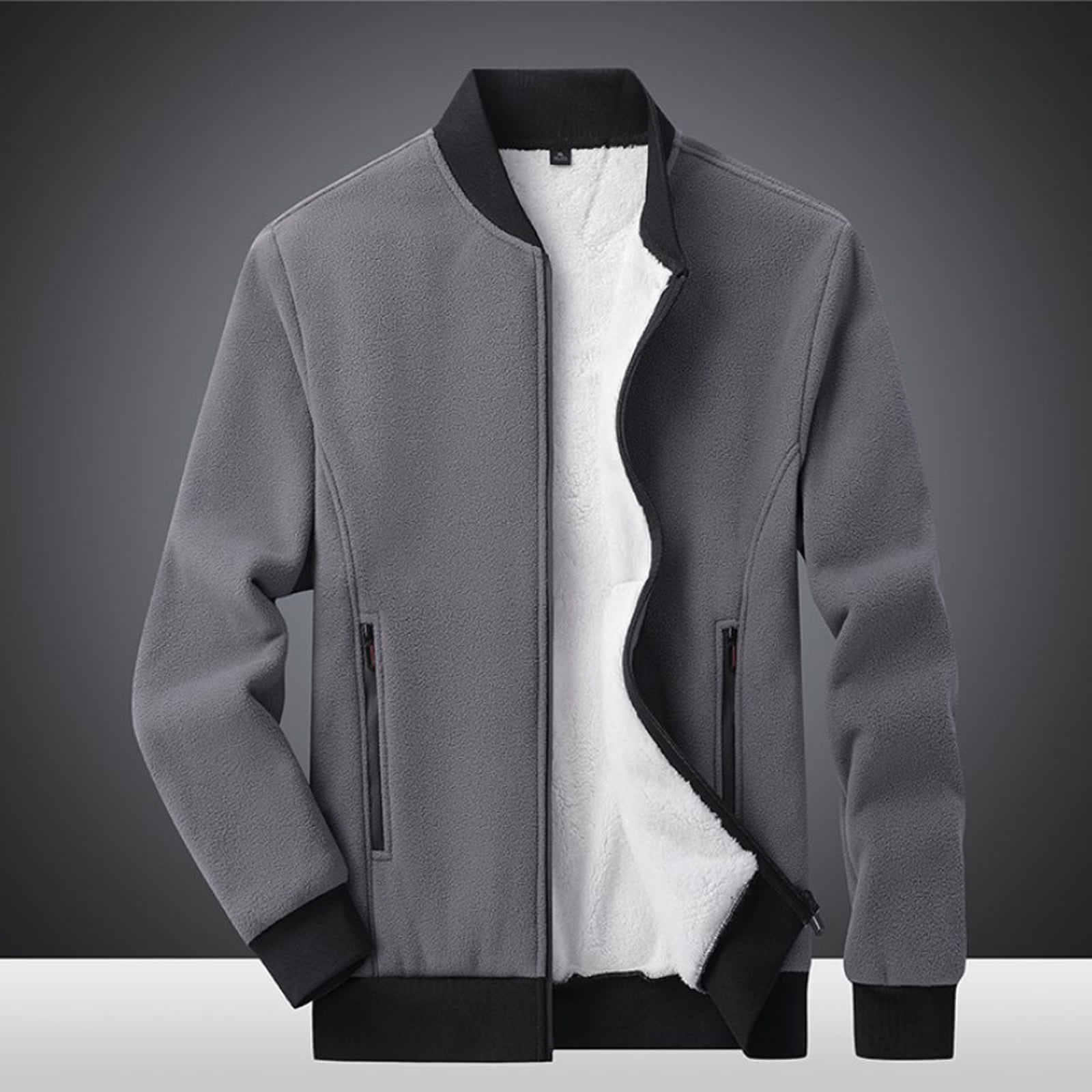 MERKMAK Men's Casual Canvas Cotton Stand up collar Jacket - Walmart.com