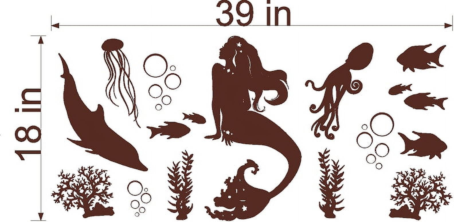 MERMAID VINYL WALL DECAL (YOU CHOOSE SIZE AND COLOR!) - Walmart.com