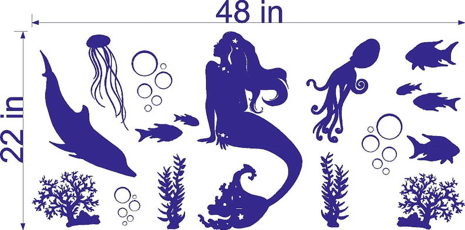 MERMAID VINYL WALL DECAL (YOU CHOOSE SIZE AND COLOR!) - Walmart.com