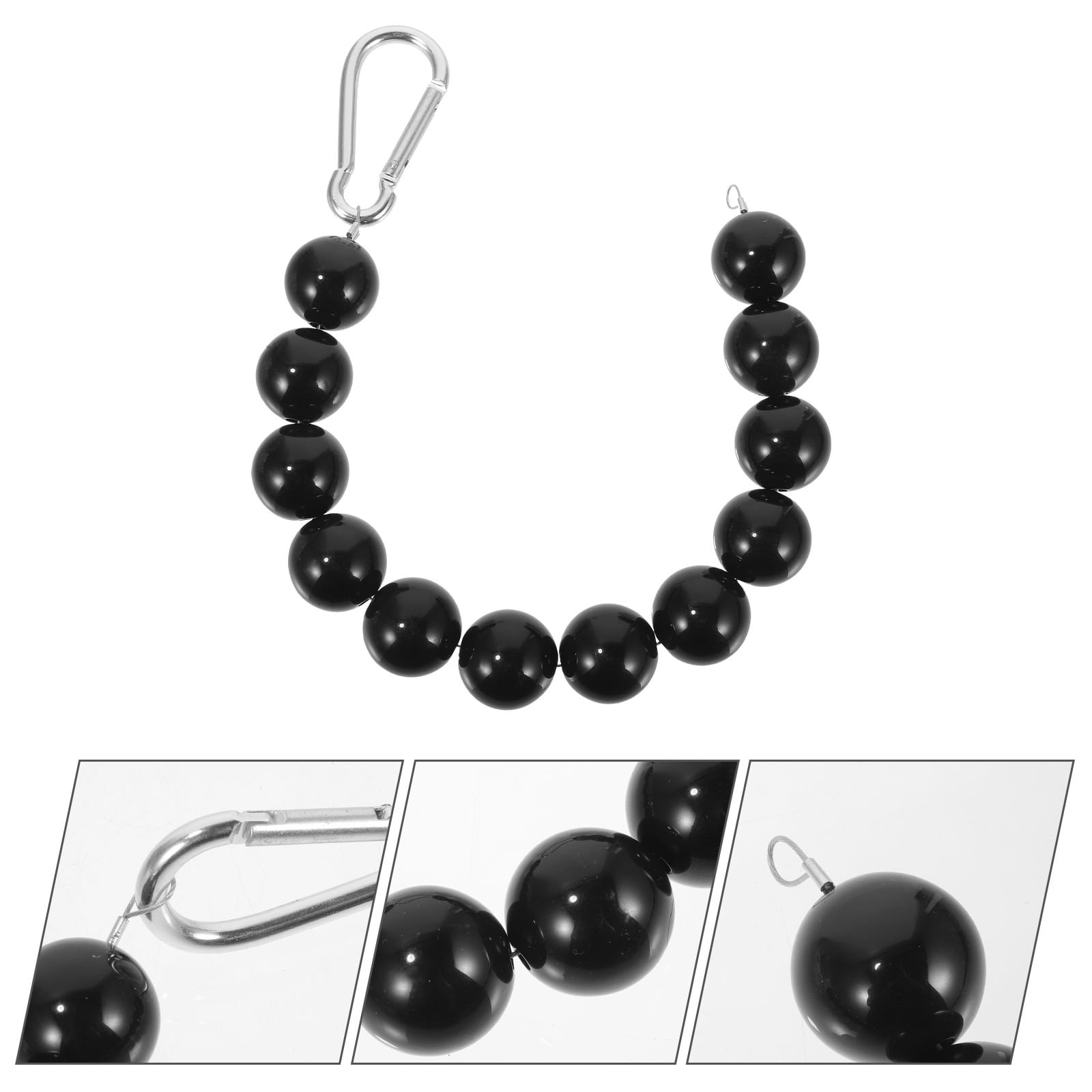 MERRYHAPY Beaded Black Flagpole Retaining Ring Easy Hanging Flag Fixing ...