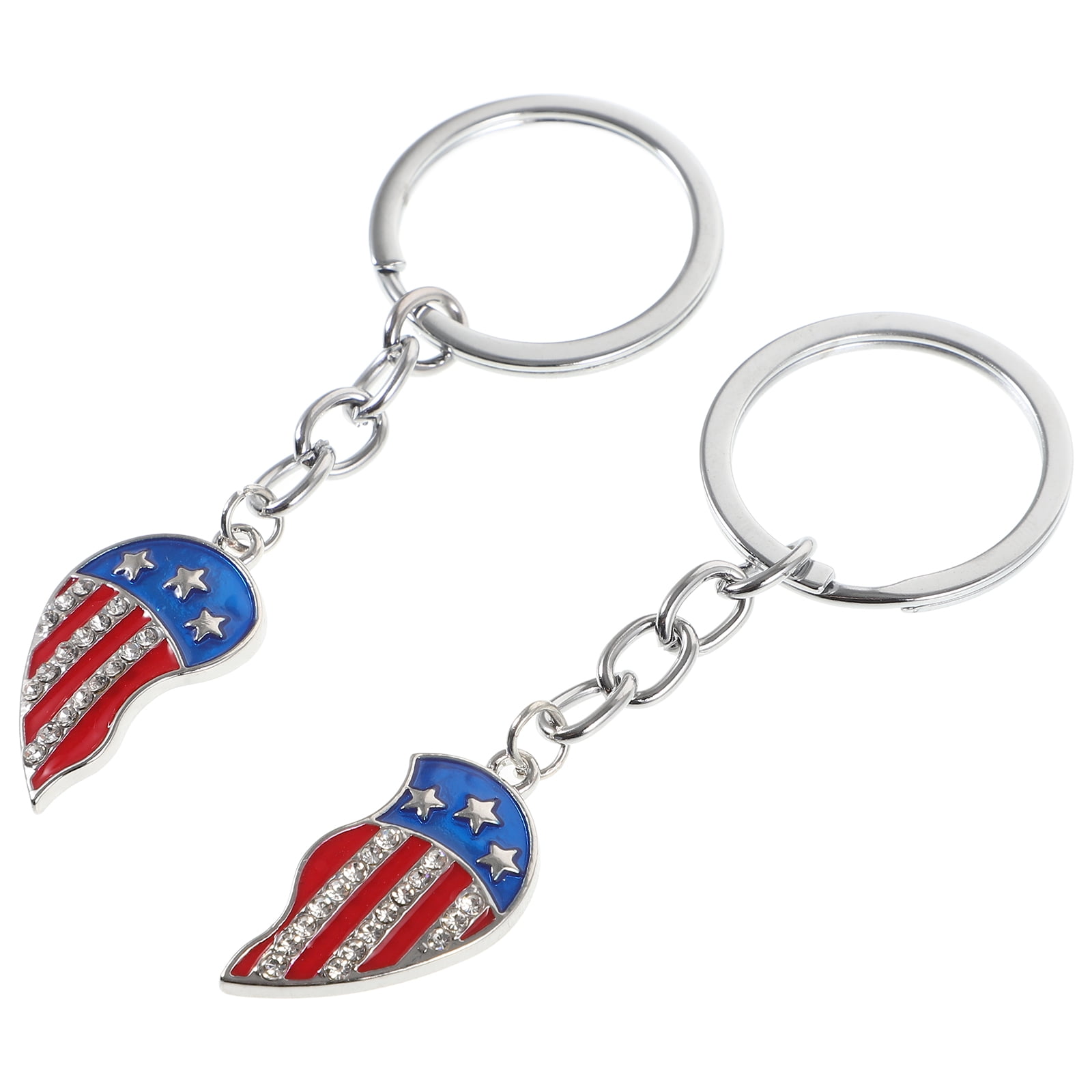 MERRYHAPY 1 Pair Keychains For Independence Day Heart Shape Patriotic ...