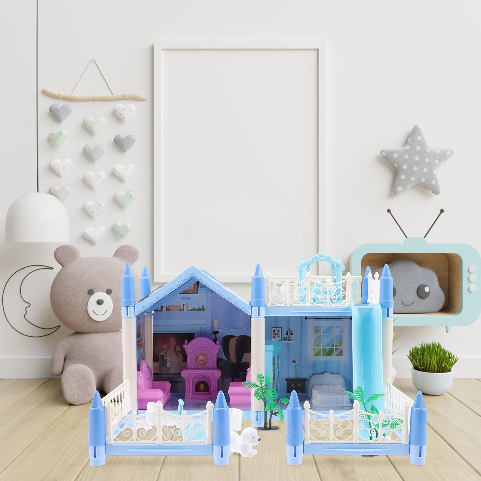 MERRYHAPY 1 Set Mini Building Kit Pink Model House For Girls Color ...