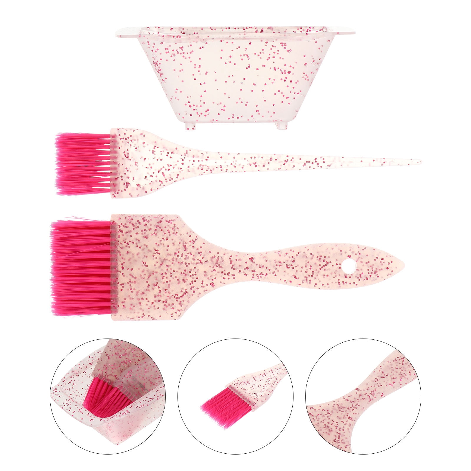 MERRYHAPY 1 Set Pink Hair Dye Brush and Bowl for Comfortable and Easy ...