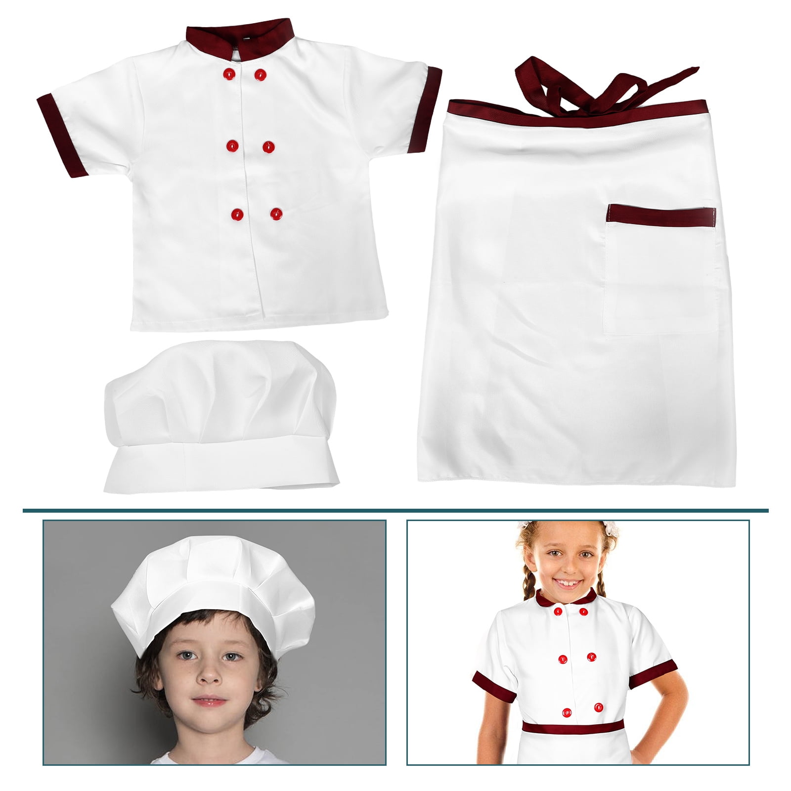 MERRYHAPY 1 Set Toddler Chef Costume Kids Apron Chef Hat Chef Short ...