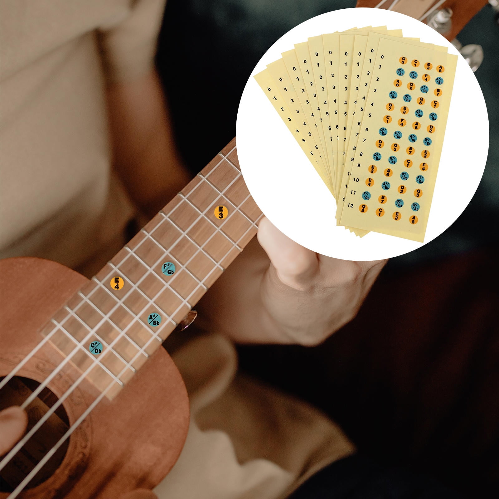 MERRYHAPY 10 Pcs Ukulele Accessories for Beginners Fretboard Note Map ...