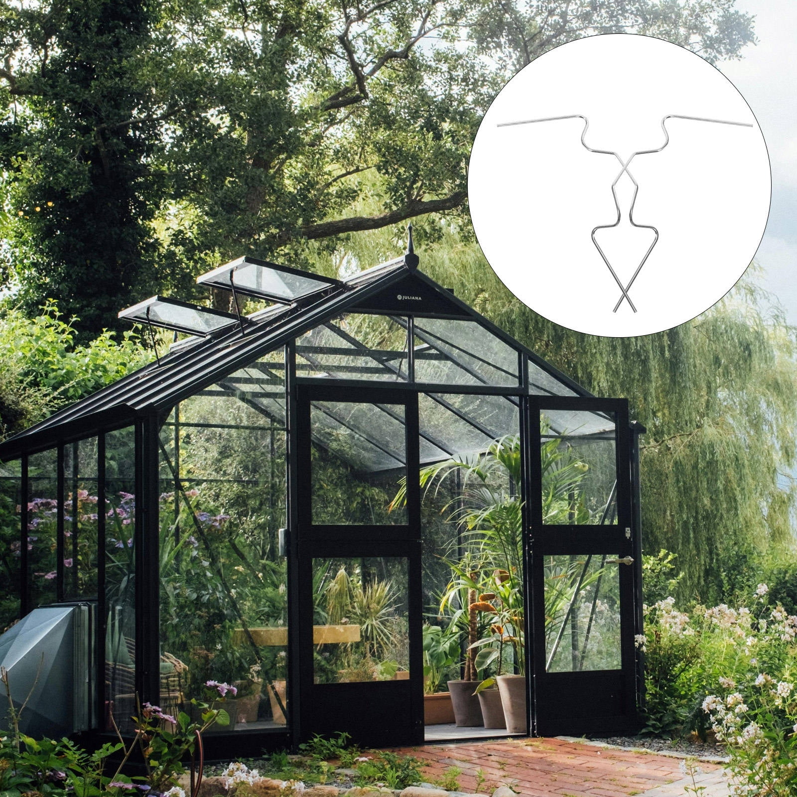 MERRYHAPY 100 Pcs Greenhouse Glass W Type Clips Pane Fixing Window ...