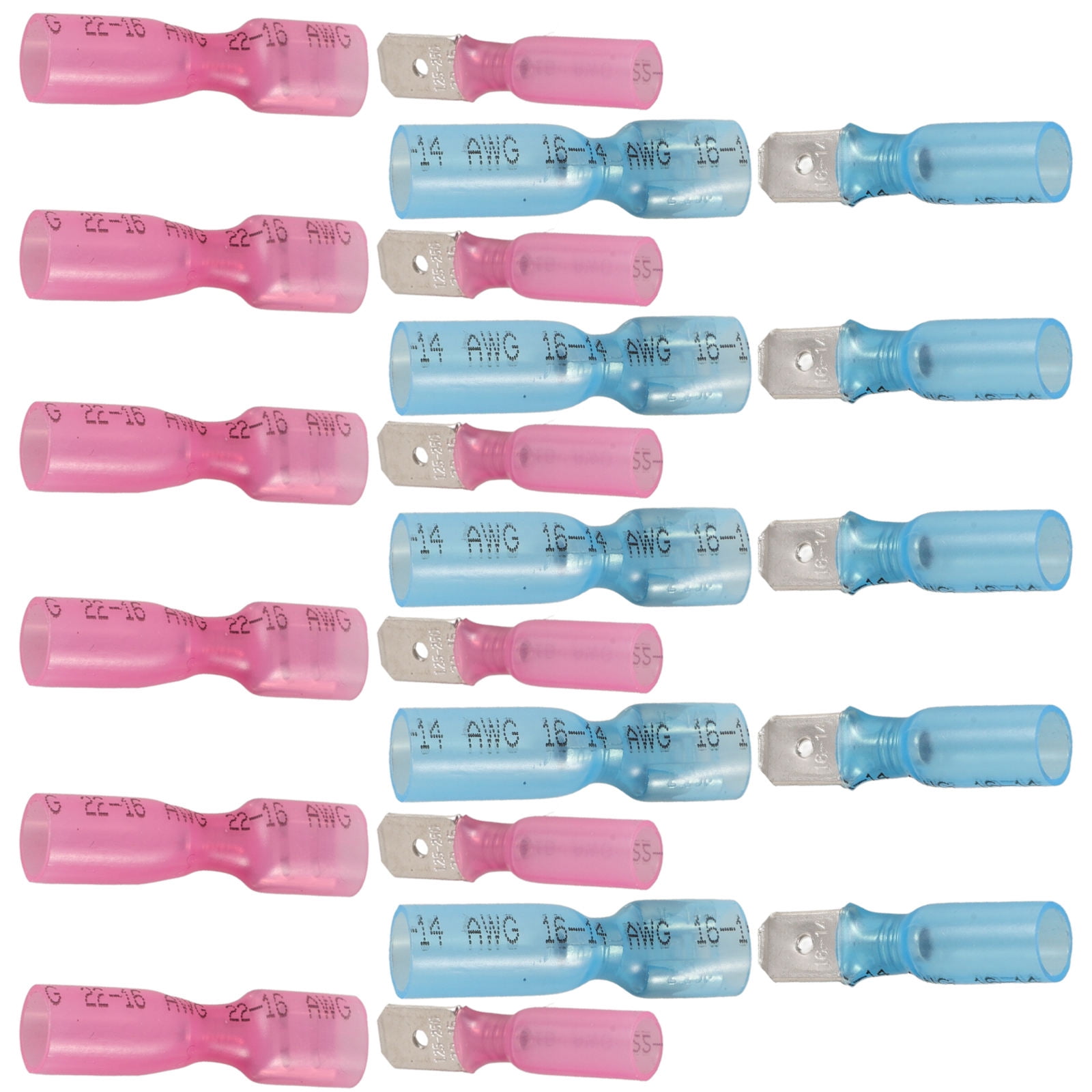 MERRYHAPY Male Female Spade Connectors Heat Shrink Wire Connectors ...