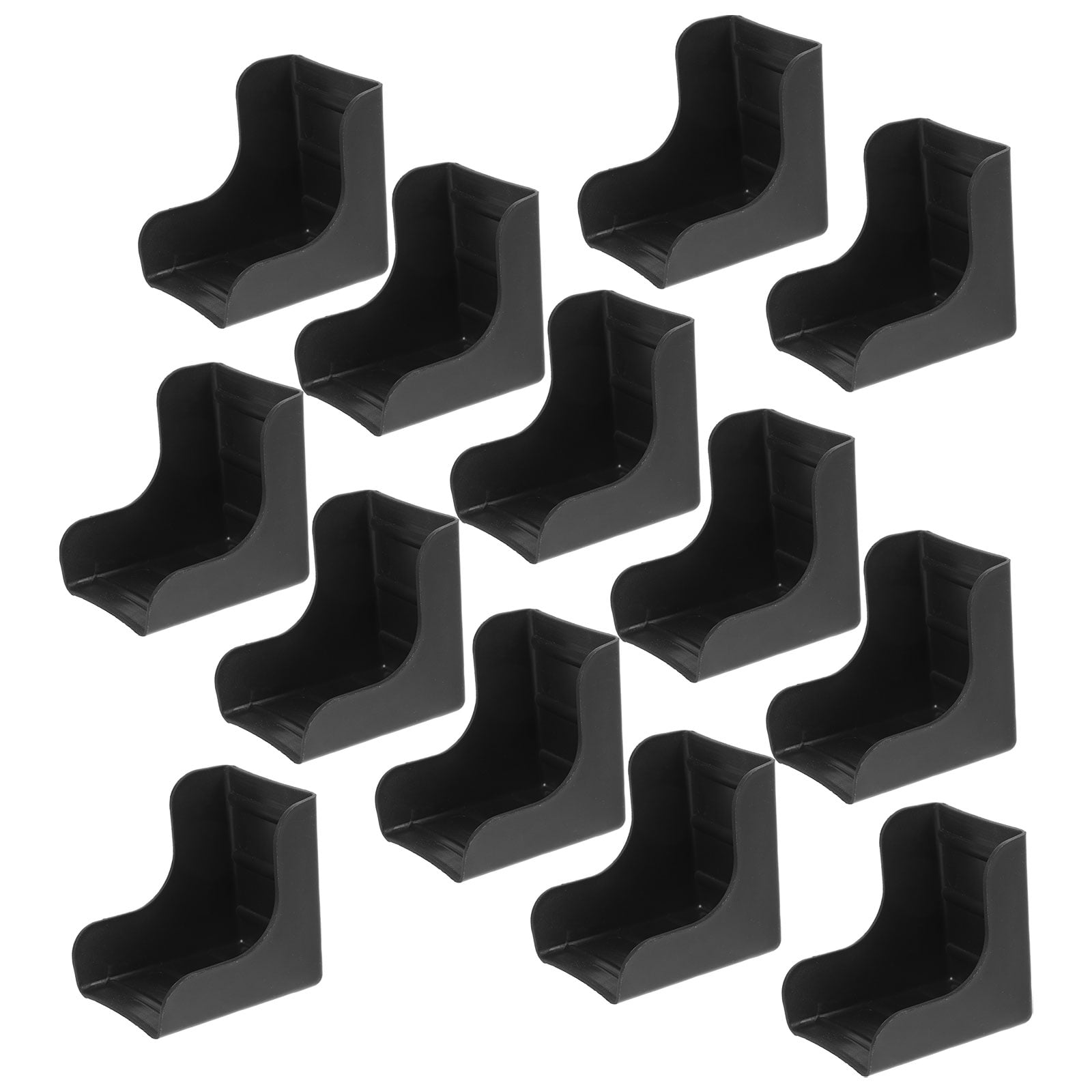 MERRYHAPY 100Pcs L-Shaped Black Plastic Corner Protectors for Furniture ...