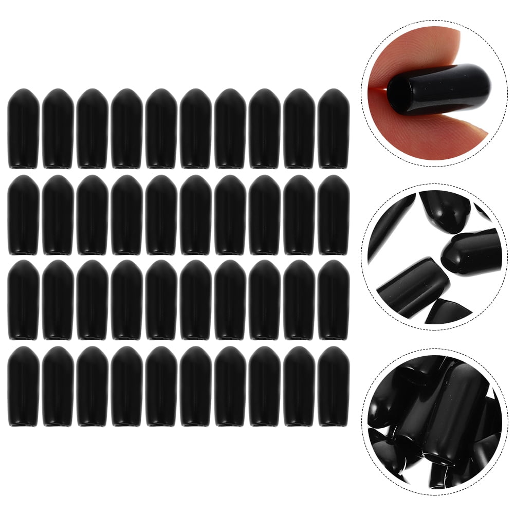 MERRYHAPY 100Pcs Rubber End Caps Black Caps for Narrow Headband Diy ...