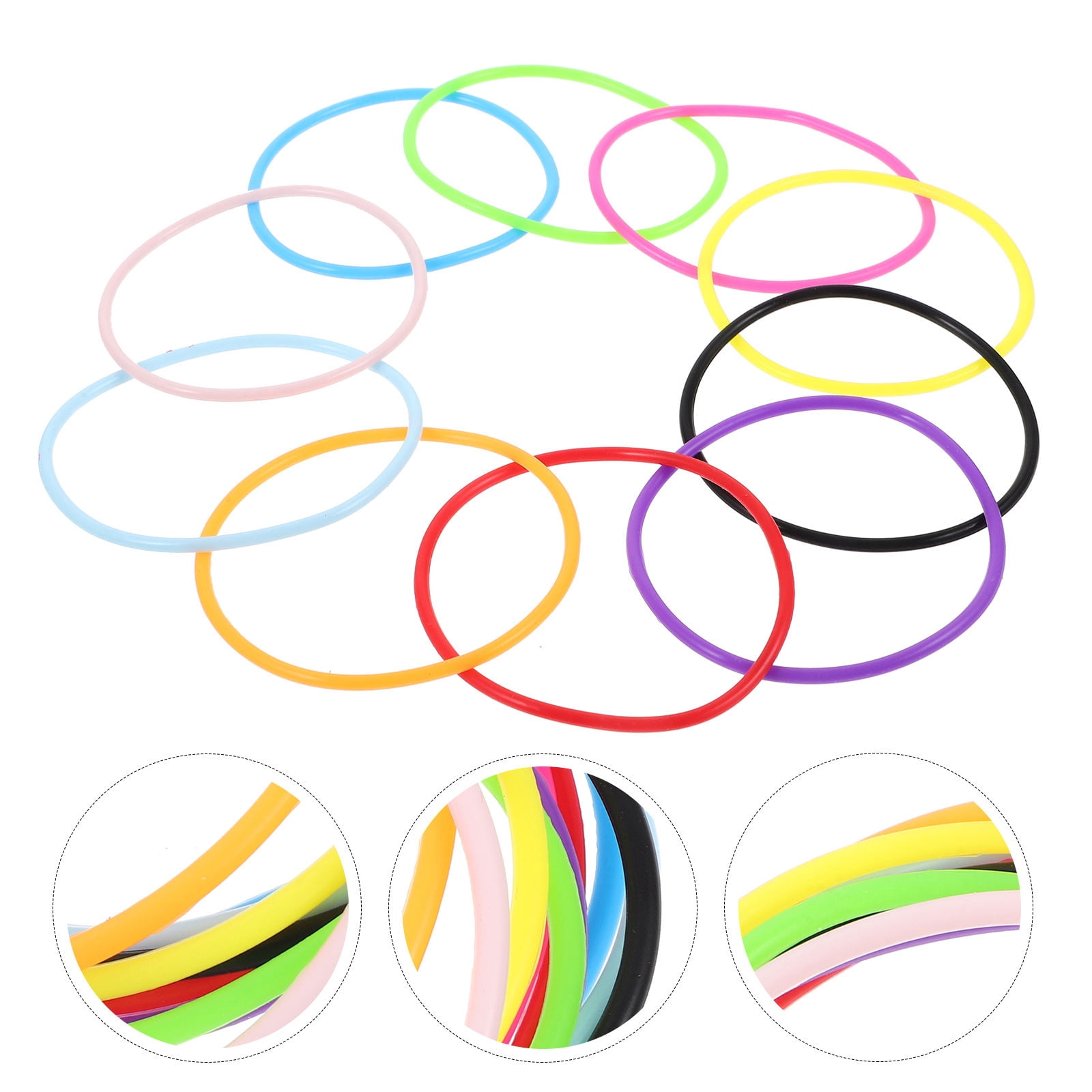 MERRYHAPY 100Pcs Silicone Bracelet Set for Women and Girls with 10 ...