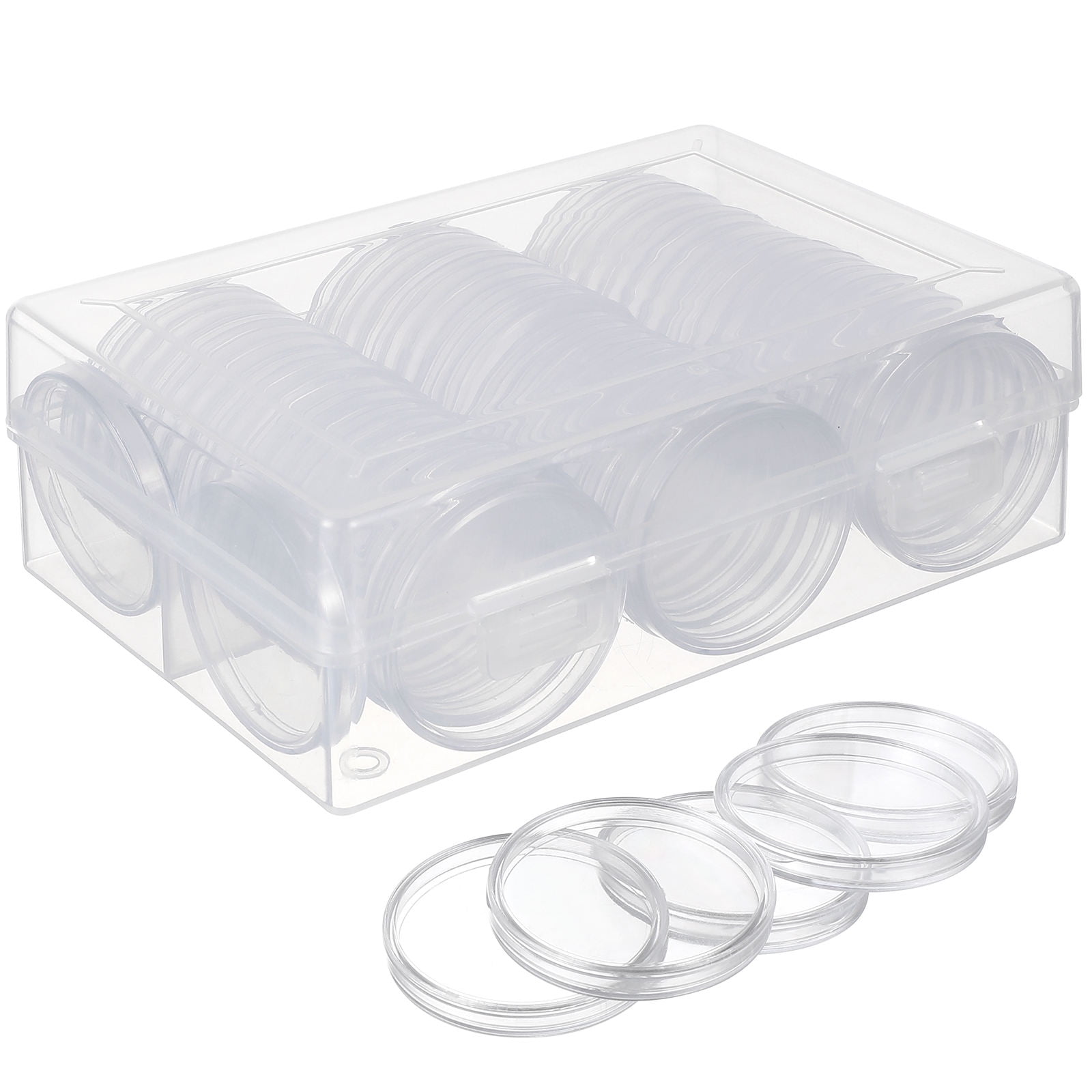 MERRYHAPY 100pcs Coin Storage Box Round Clear Display Case for Collectors - Walmart.com