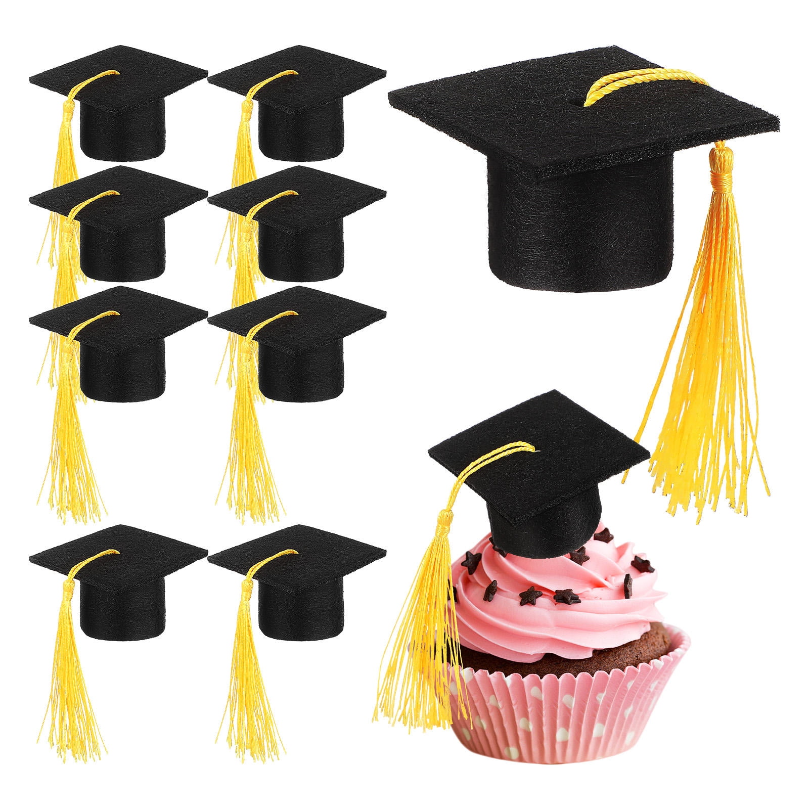 MERRYHAPY Cup Cake Topper Miniature Graduation Cap Bachelor's Cap Ornament 10Pcs - Walmart.com
