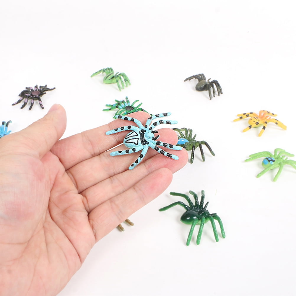 MERRYHAPY 12Pcs Themed Spiders Assorted Color Plastic Spider Toys For ...