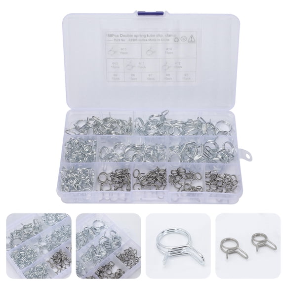 MERRYHAPY 150Pcs Double Wire Hose Clamp Small Hose Clamp for ...