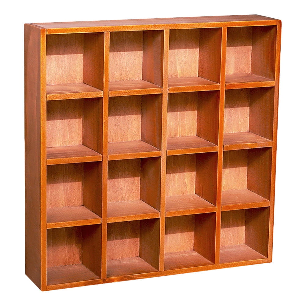 Shadow Box Display Shelf 16 Grid Vintage Wooden Storage Rack for ...