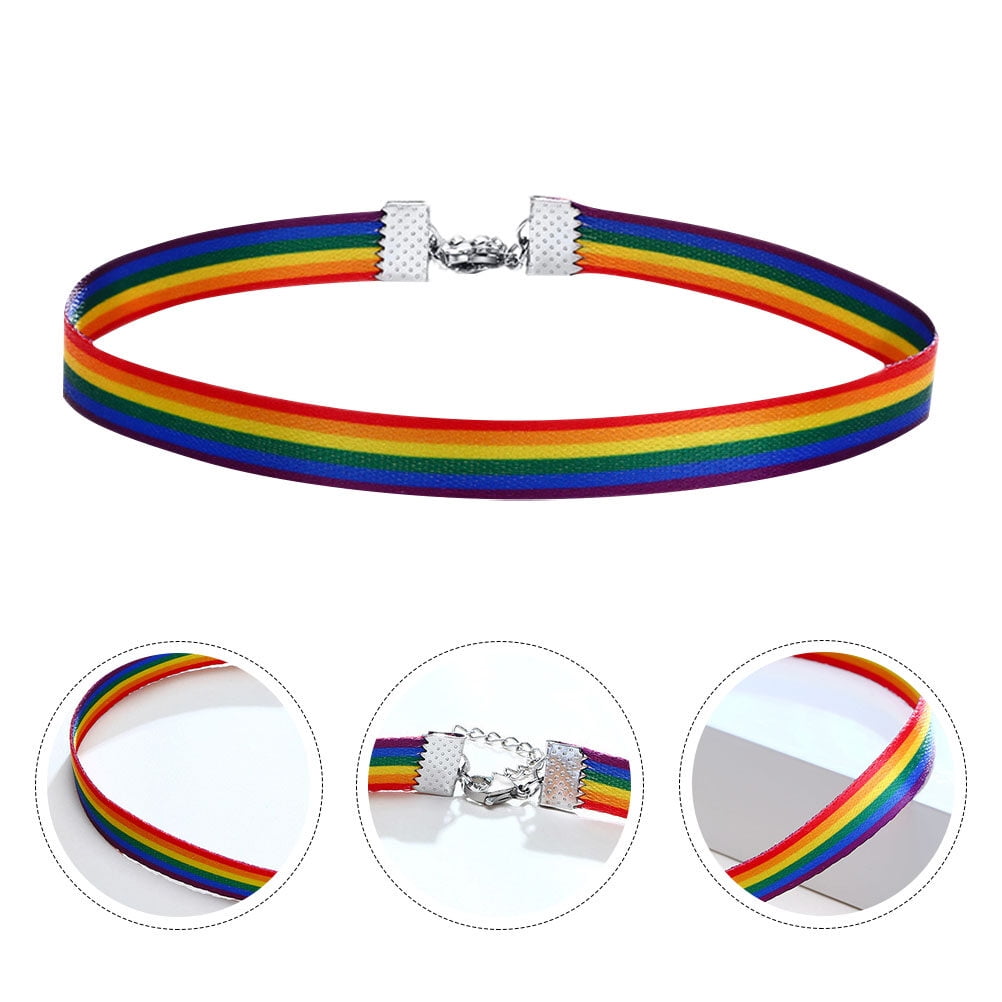 MERRYHAPY 16Pcs Rainbow Necklace Decor Multi-colored Adjustable Choker ...