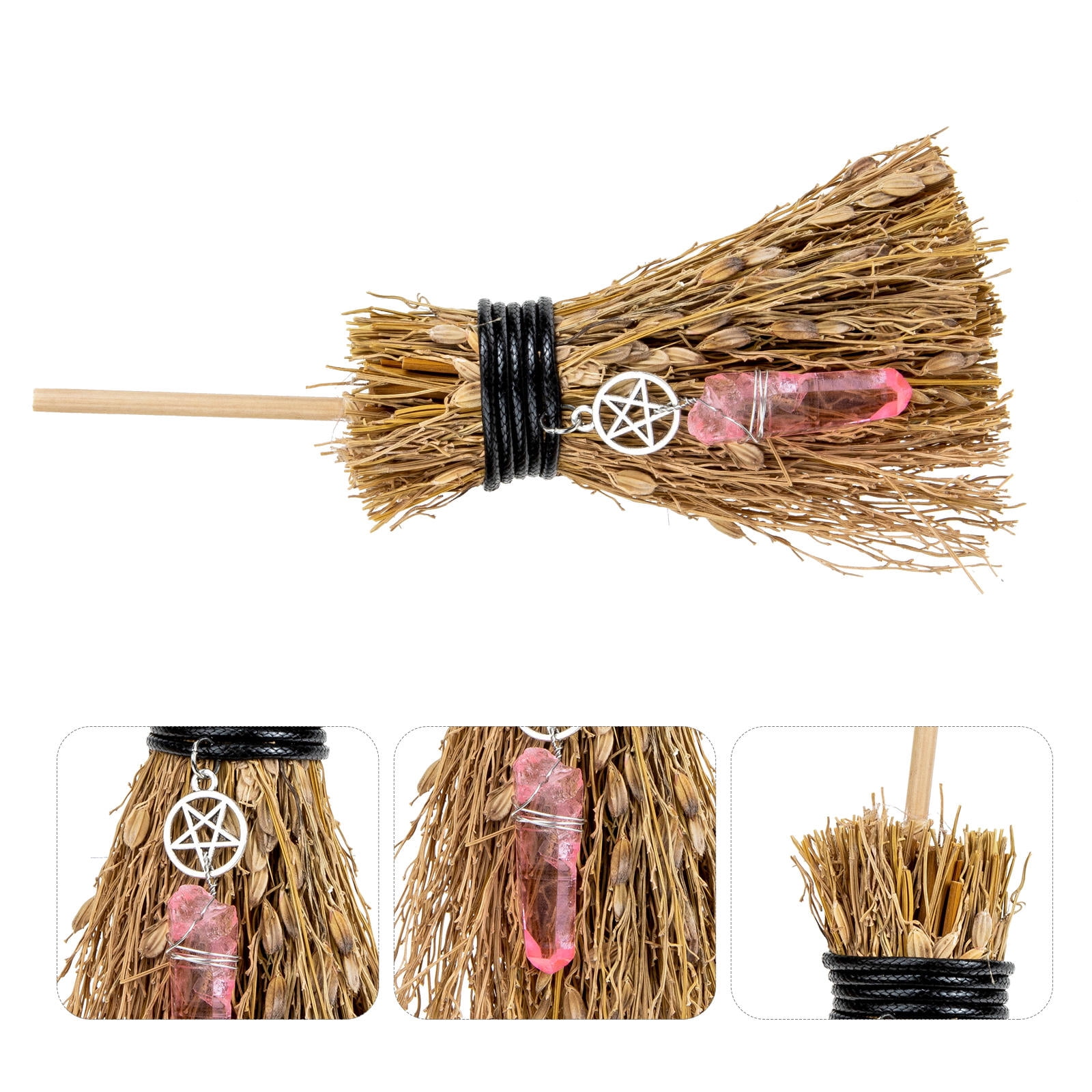 MERRYHAPY 1Pack Multi Crystal Broom Prop for and Birthday Party 5.50X1 ...
