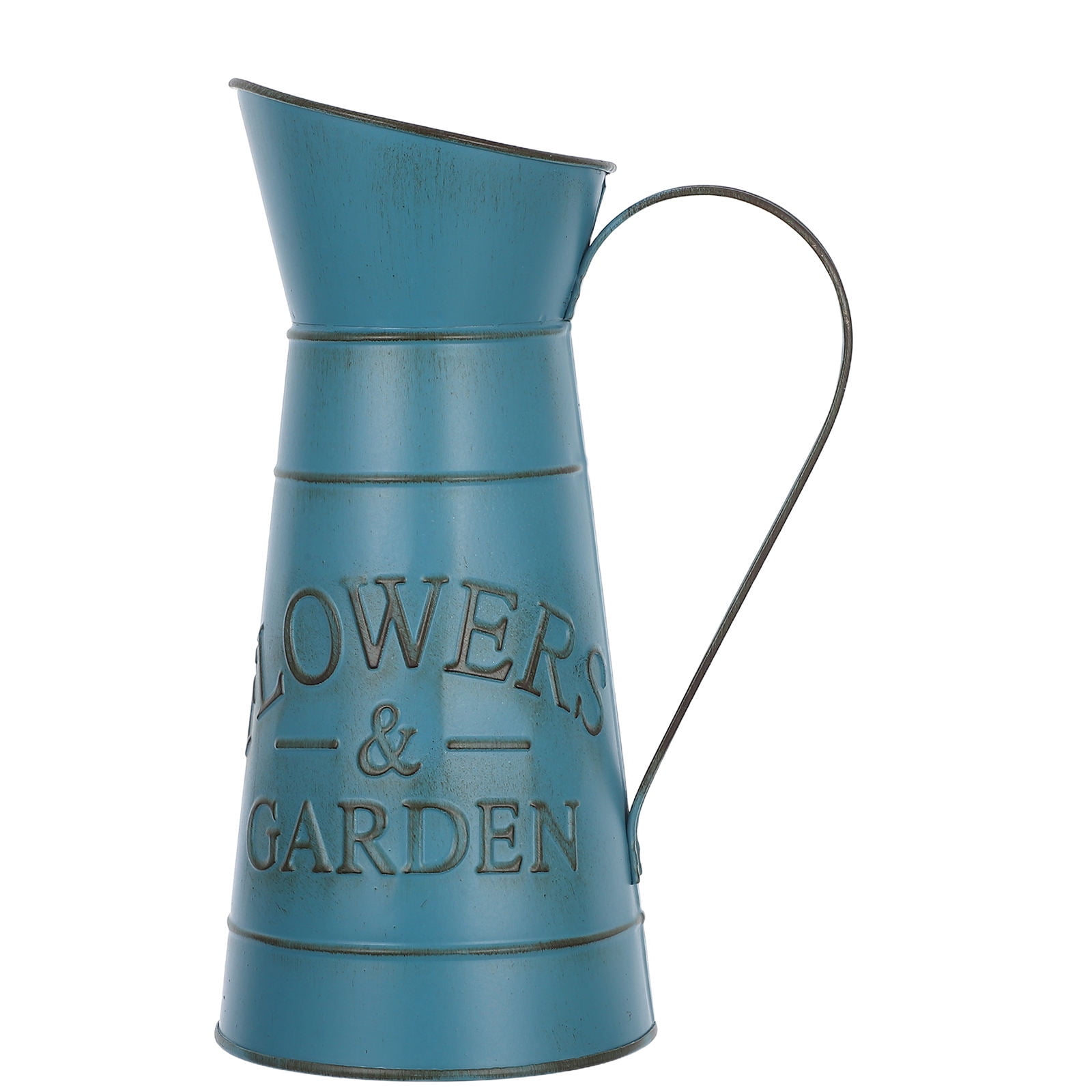 MERRYHAPY 1Pack Vase Shaped Like a Pitcher Blue Iron 11In Wide for Home ...