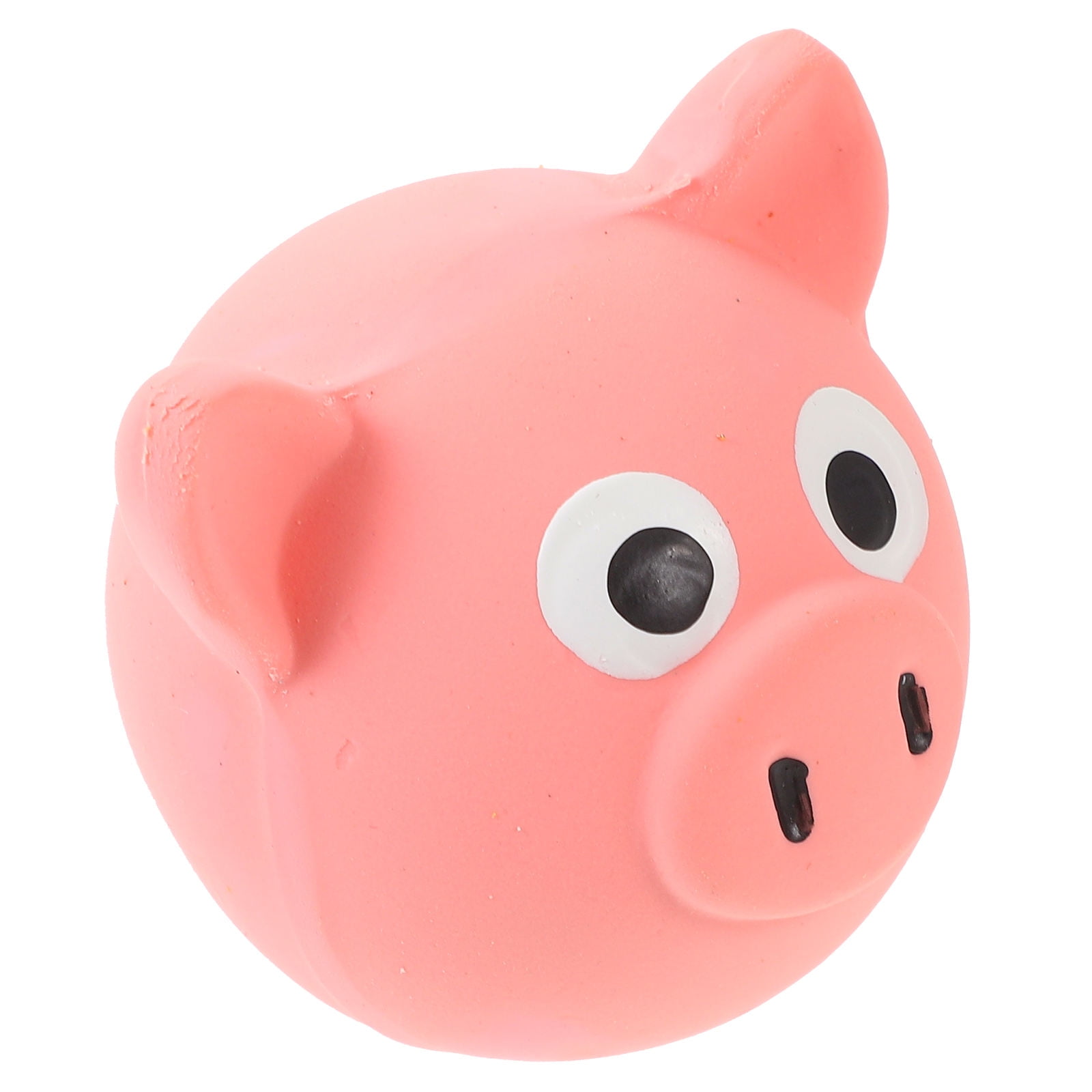 MERRYHAPY 1Pcs Pink Latex Cartoon Pig Head Shaped Ball Squeaky Toy for ...