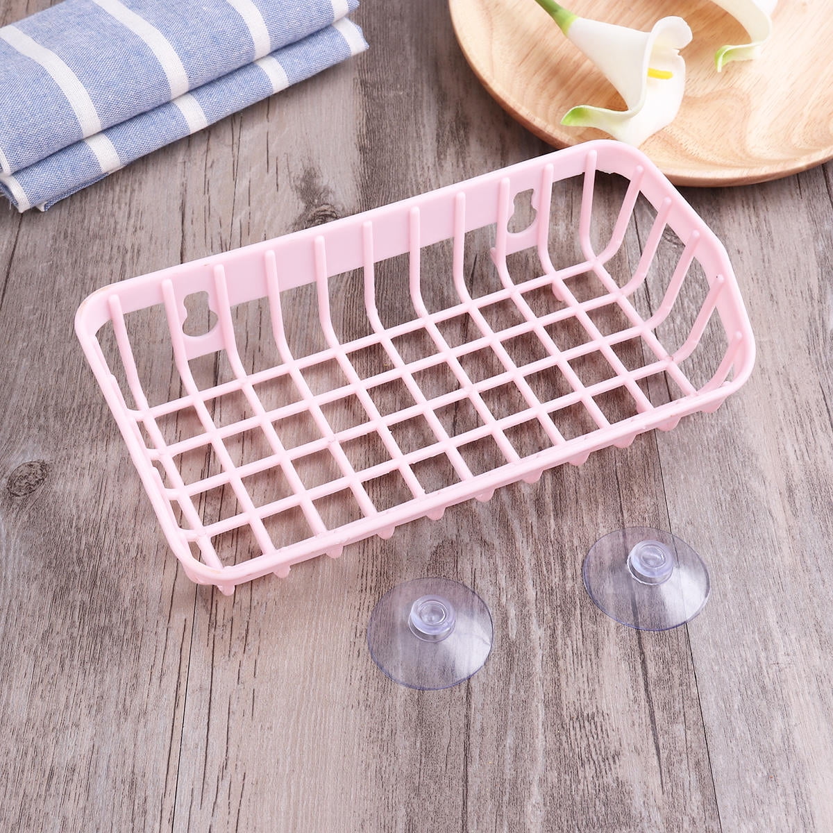 MERRYHAPY 1Pcs Pink Plastic Storage Rack for Households Wall Mountable ...