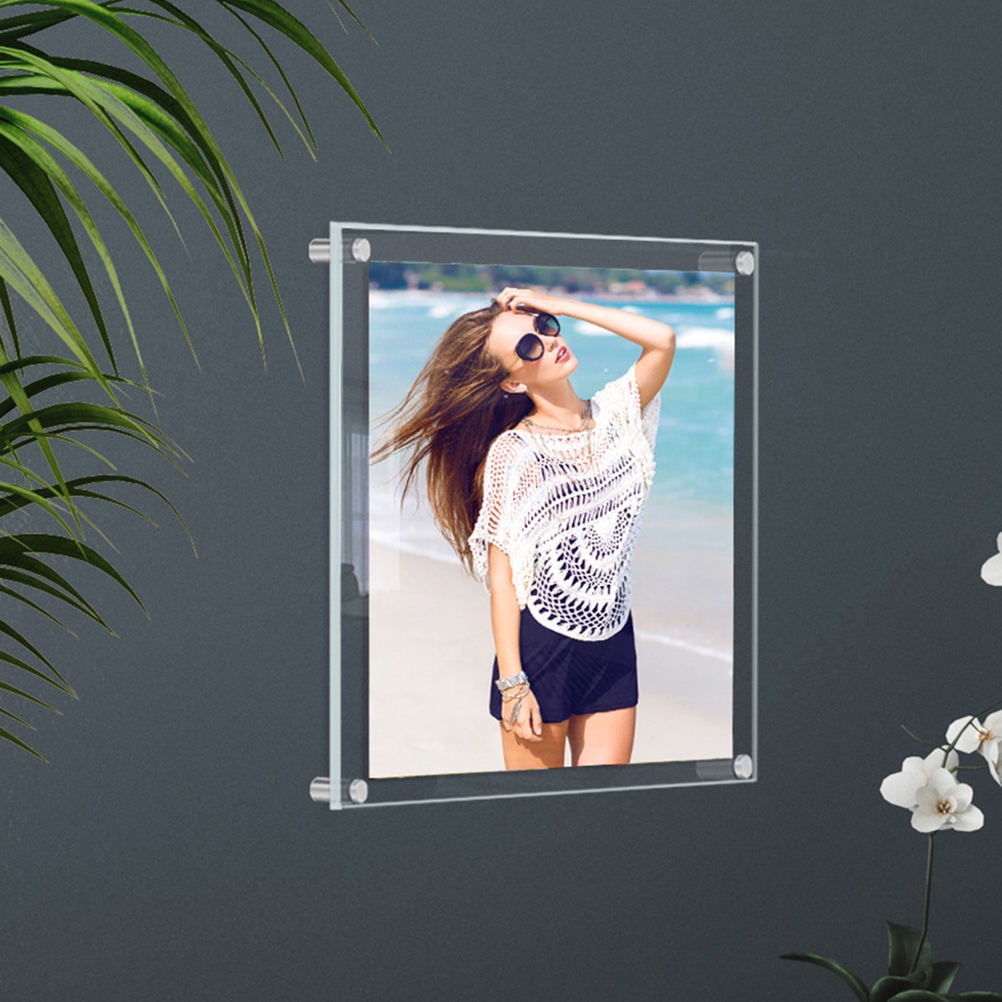 MERRYHAPY 1Piece Wall Mounting Photo Frame Holders Transparent Acrylic ...