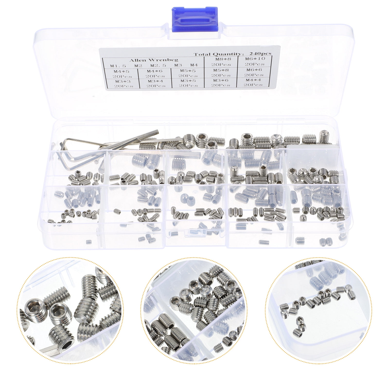 MERRYHAPY Stainless Steel Set Screws Assortment Kit, Small Size for ...